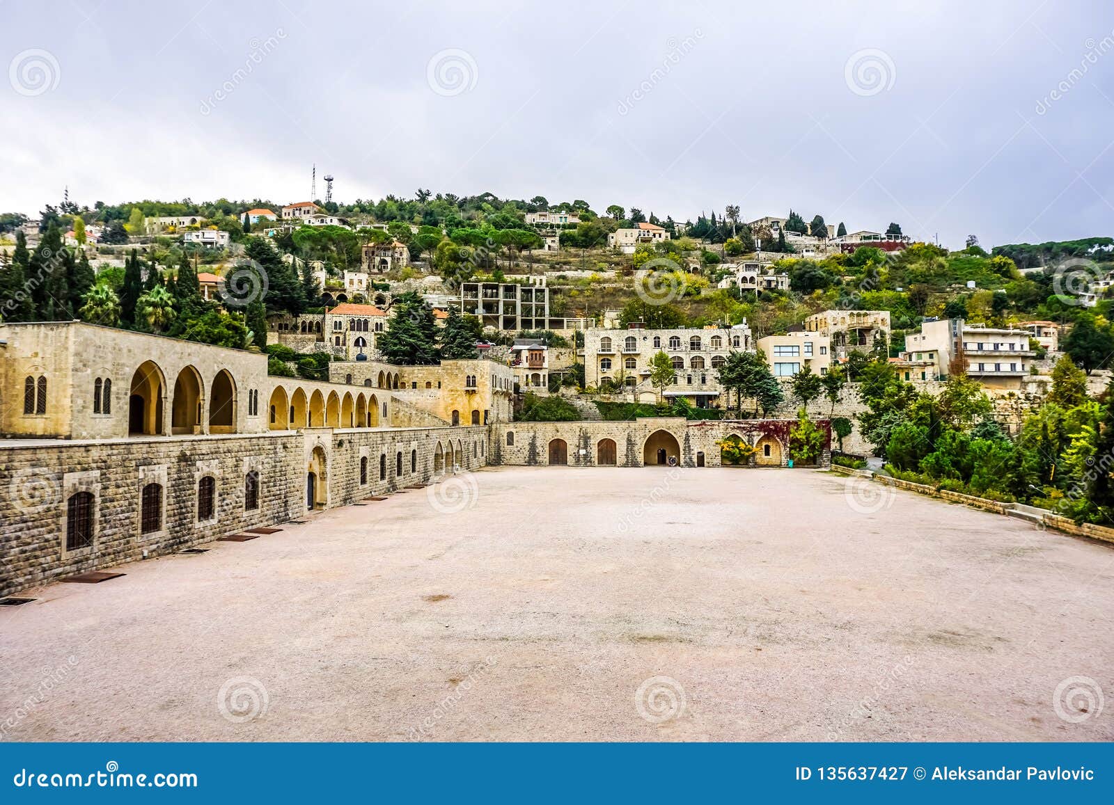 Beiteddine Palace View 01 stock image. Image of courtyard - 135637427