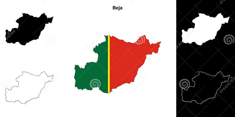Beja outline map stock vector. Illustration of beja - 323840820