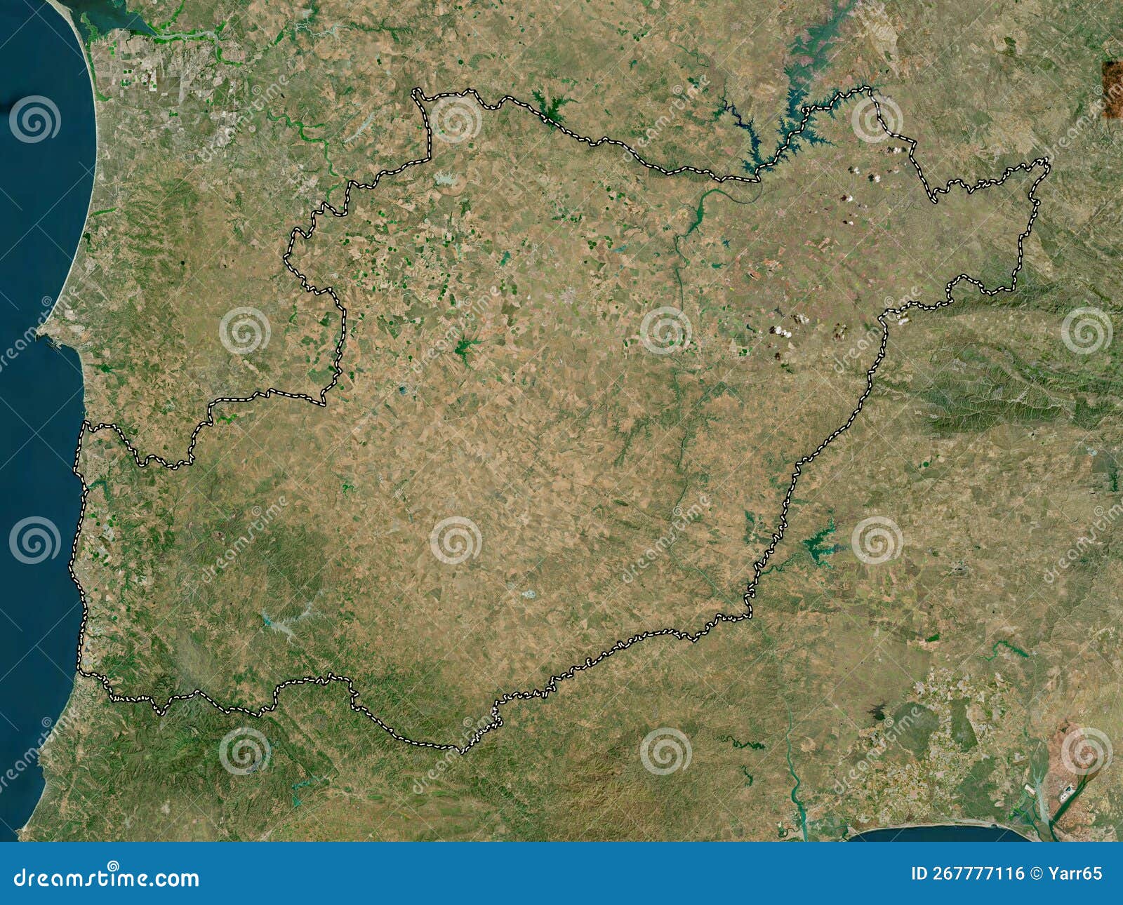 Beja, Portugal. High-res Satellite. No Legend Stock Illustration ...