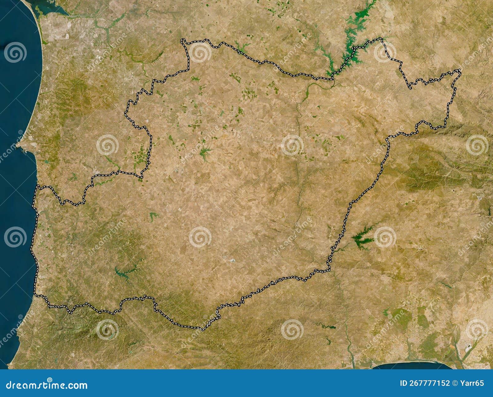 Beja, Portugal. Low-res Satellite. No Legend Stock Illustration ...