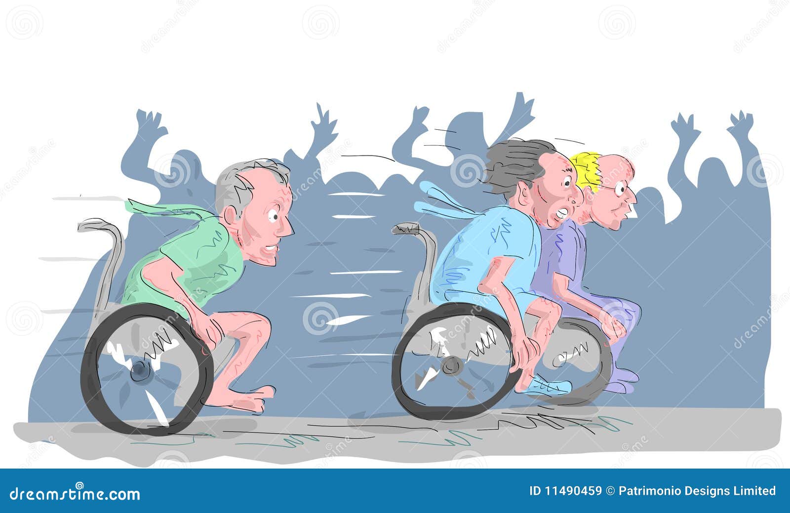 Bejaarde Bij Rolstoel Het Rennen Stock Illustratie - Illustration of ...