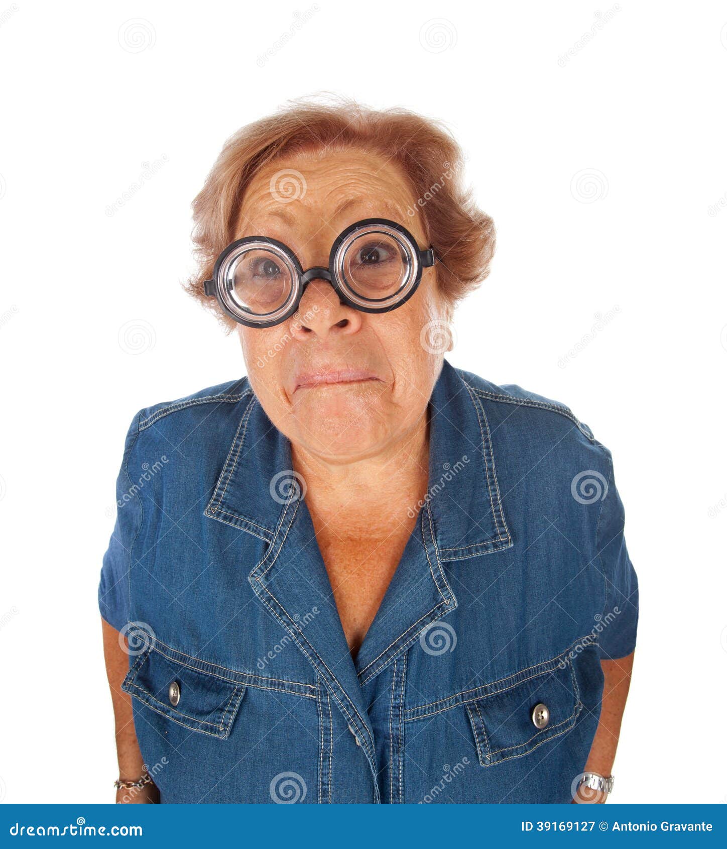 Bejaarde Met Grappige Glazen Wordt Verrast Dat. Stock Afbeelding ...