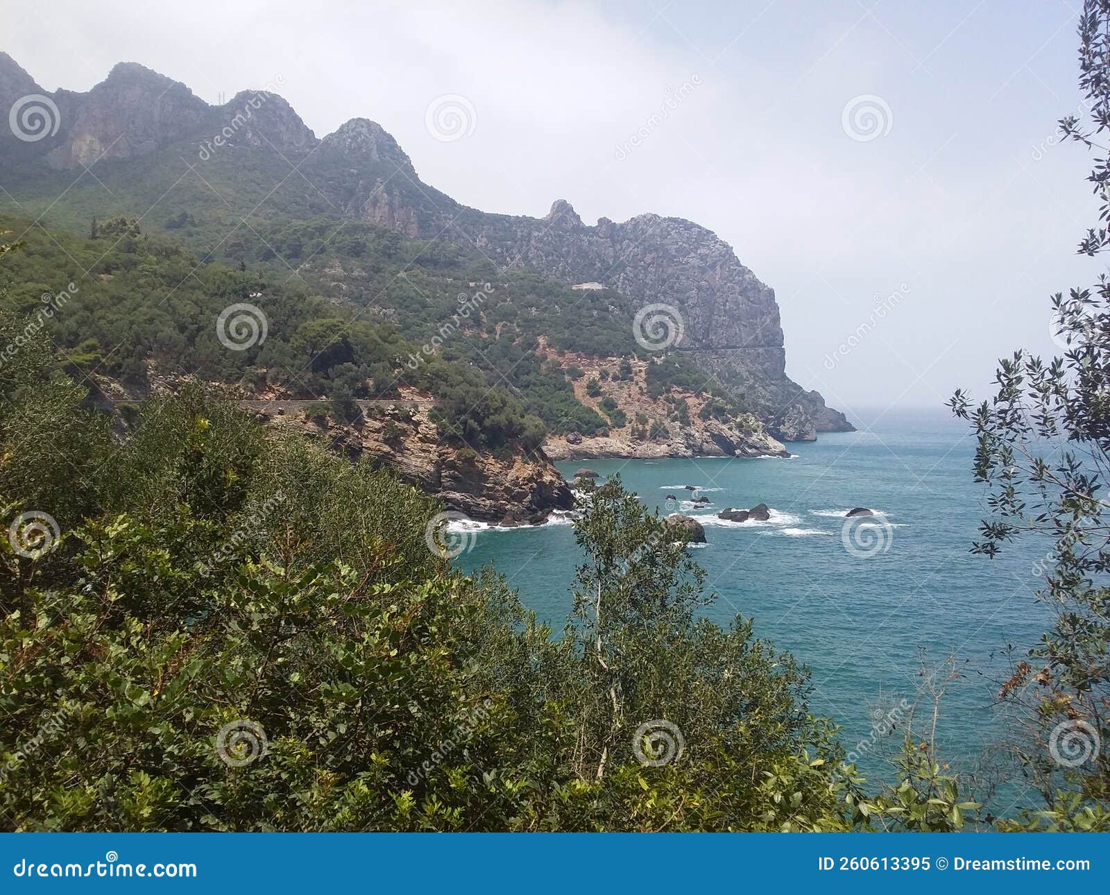 Bejaia Coast Aigualldes Beach Cliff Stock Image - Image of beach, islet ...