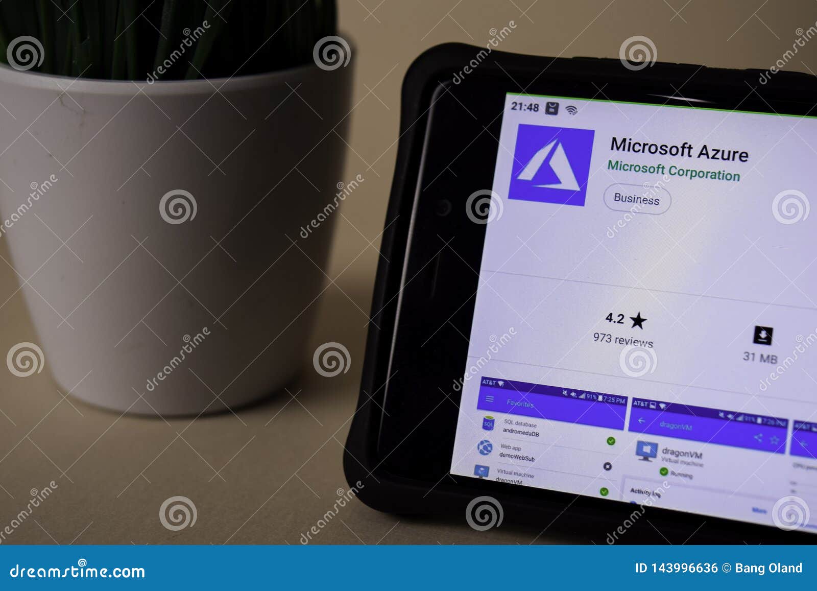 Microsoft Azure Dev Application on Smartphone Screen. Azure is a ...