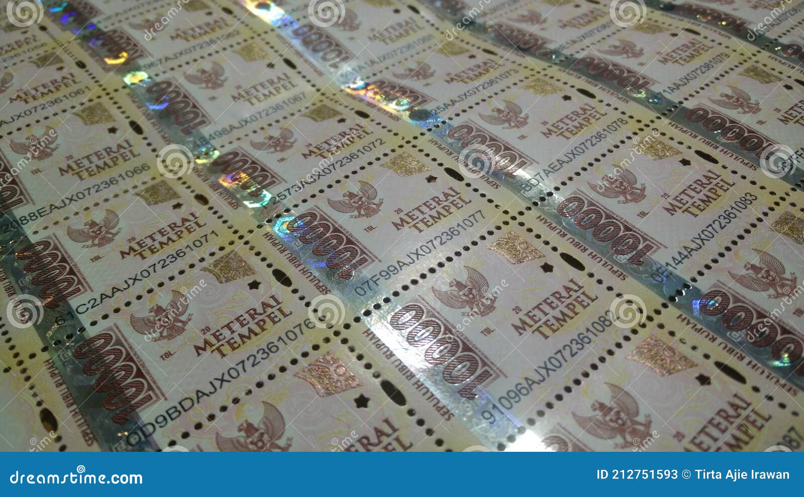 Bekasi, West Java, Indonesia : Close Up of Materai Tempel or Stamp of ...