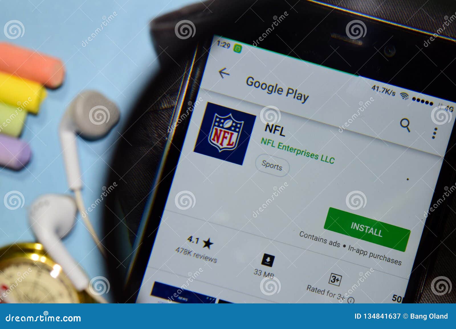 NFL Dev App with Magnifying on Smartphone Screen Editorial Photography ...
