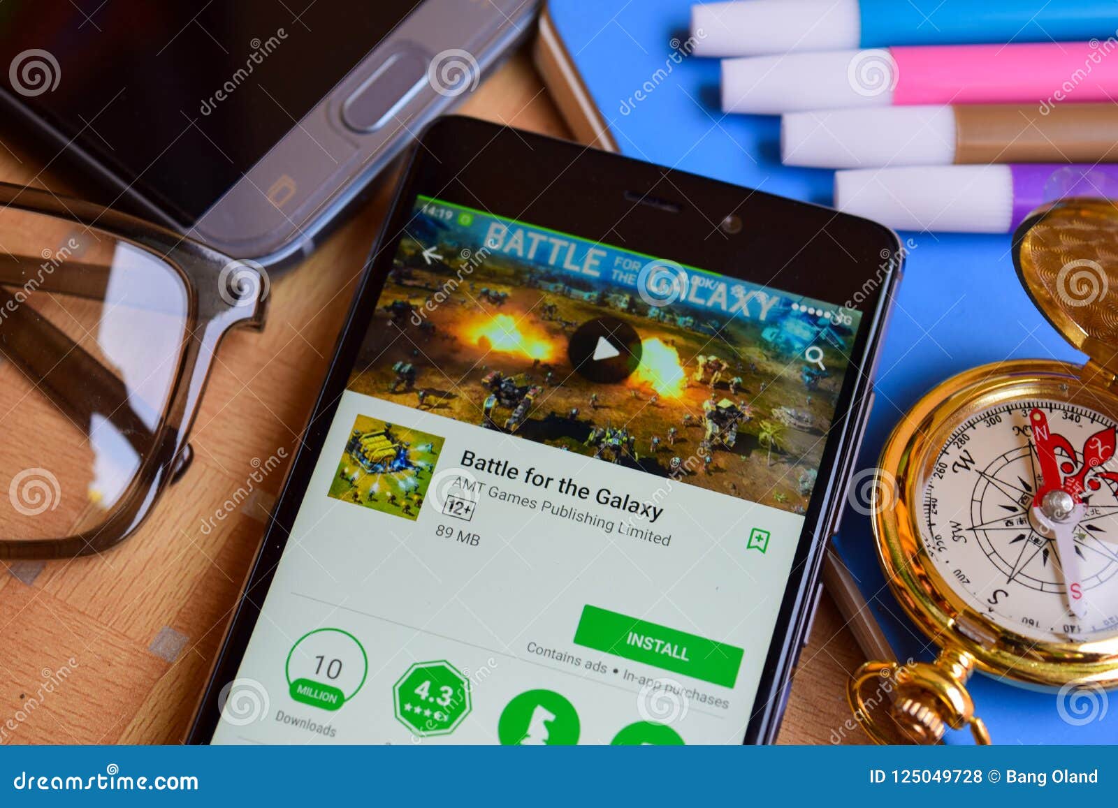 Battle for the Galaxy Dev App on Smartphone Screen. Editorial Stock ...