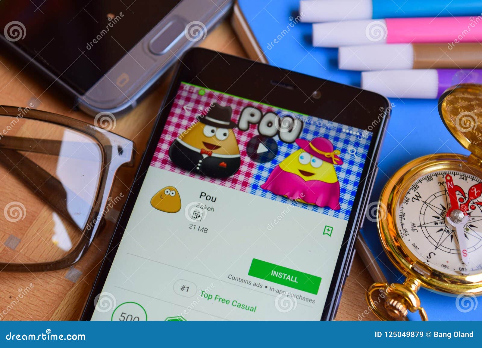 Pou Dev App on Smartphone Screen Editorial Stock Image - Image of brand ...