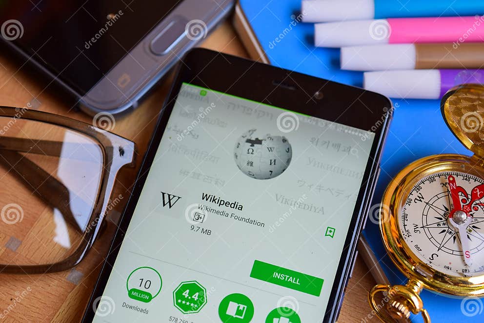 Wikipedia Dev App on Smartphone Screen. Editorial Image - Image of ...