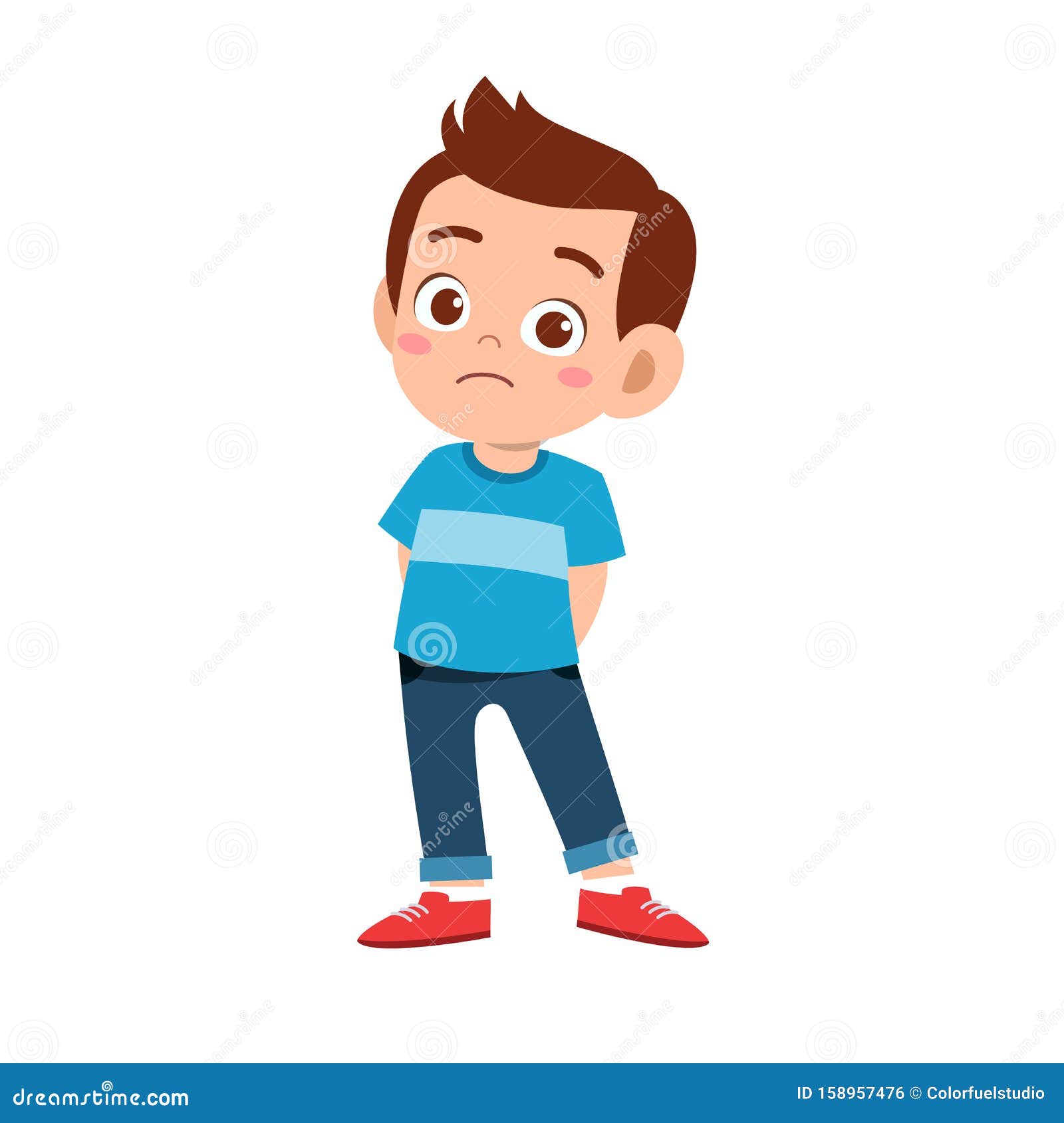 Bel Ragazzo Mostra L'espressione Facciale Illustrazione Vettoriale ...