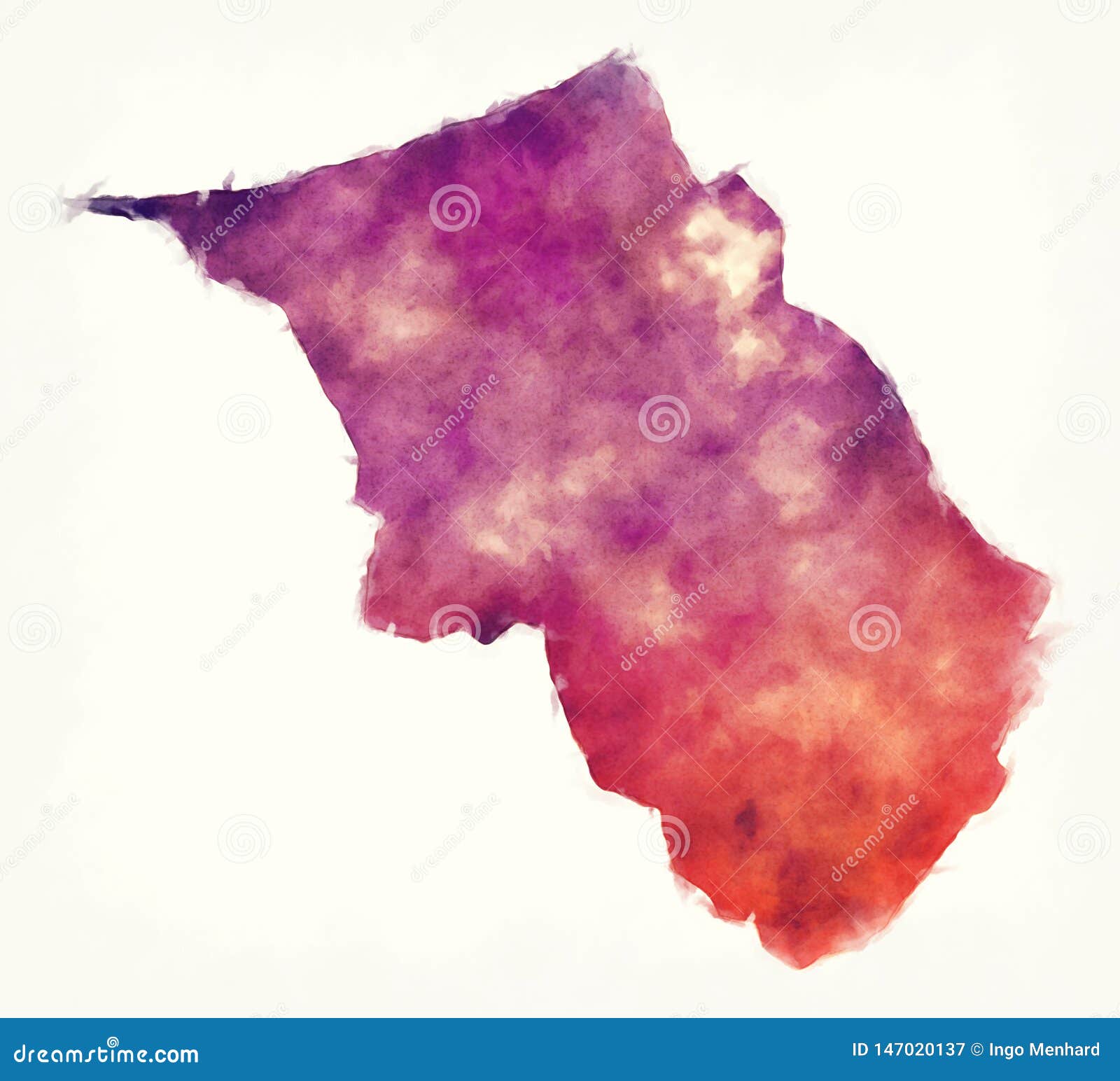 Belait State And Regions Map Highlighted On Brunei Map Vector ...