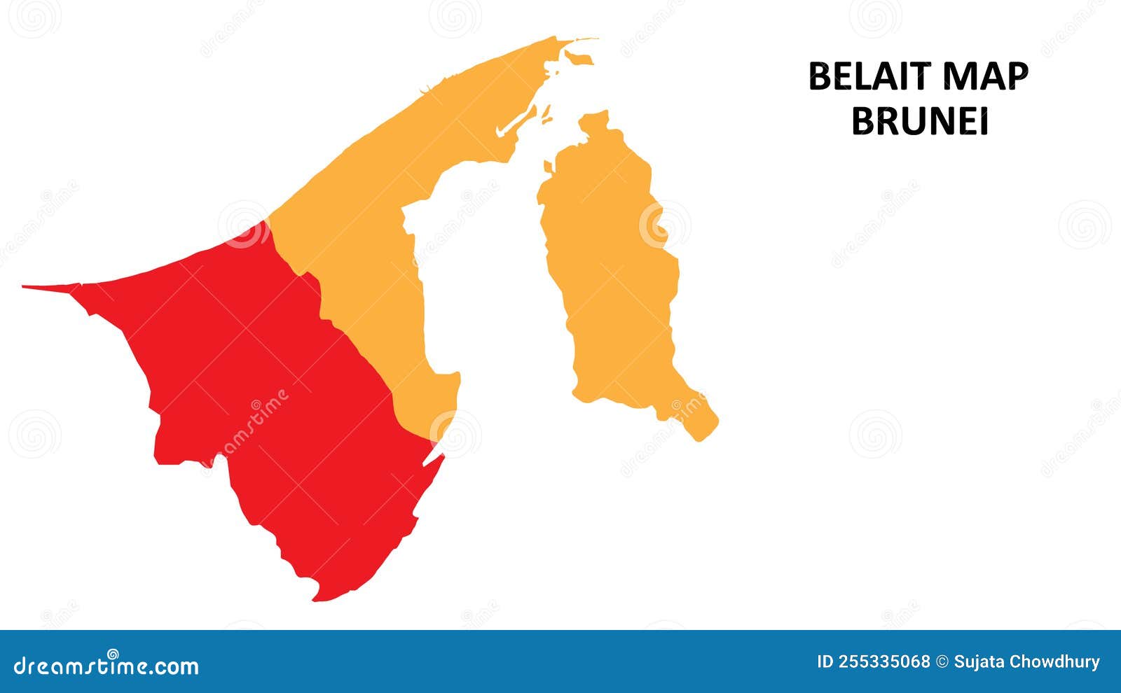 Belait State and Regions Map Highlighted on Brunei Map Stock Vector ... Belait State and Regions Map Highlighted on Brunei Map Stock Vector ...