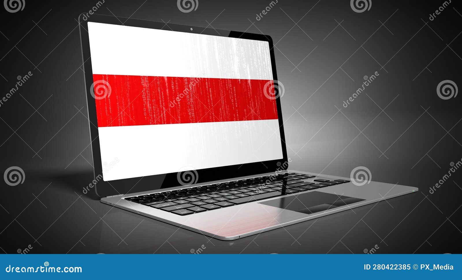 Belarus - Country Flag and Binary Code on Laptop Screen Stock ...