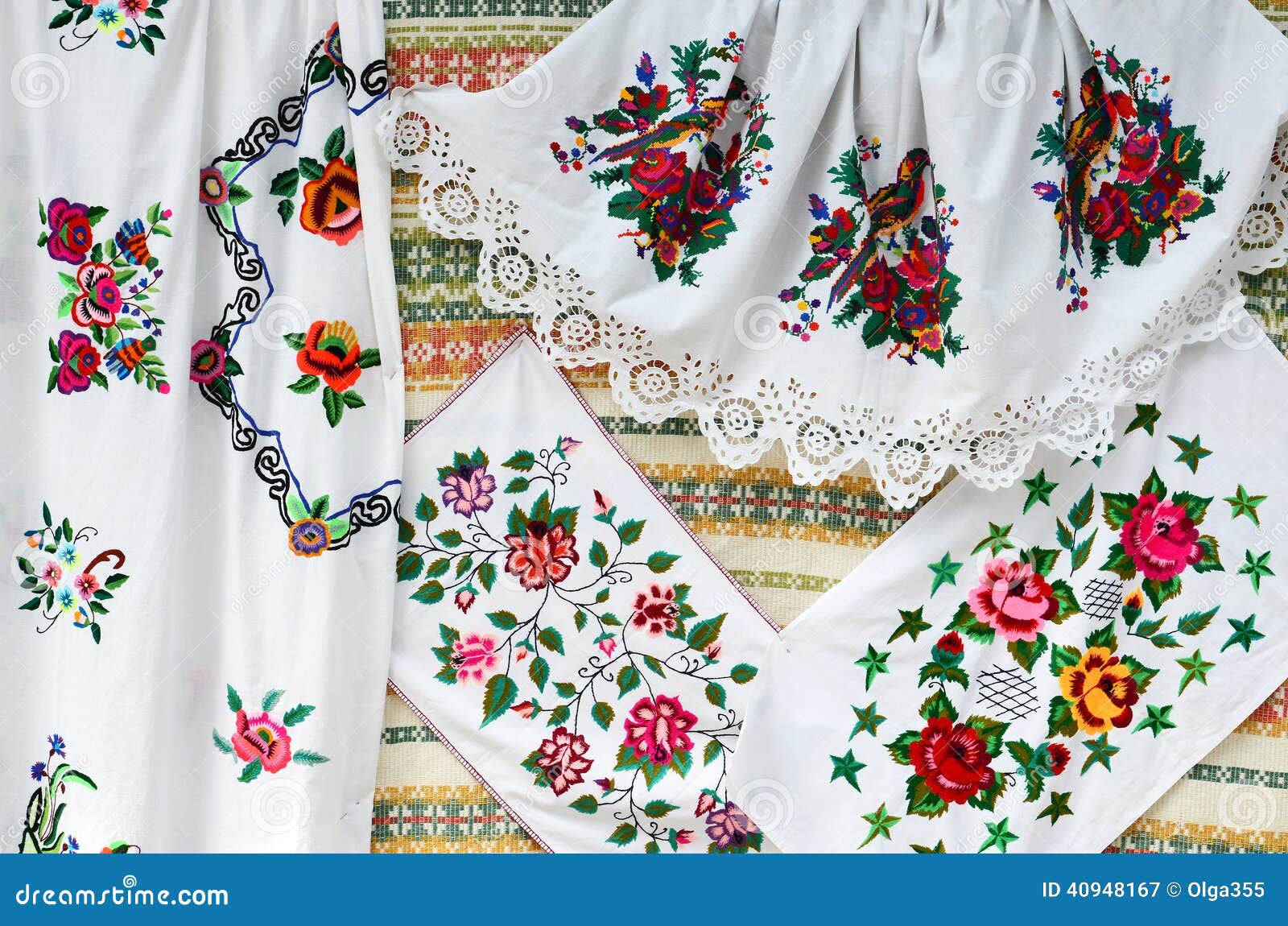 Belarus, Crafts. Towels, Satin Stitch Stock Image - Image of folk ...