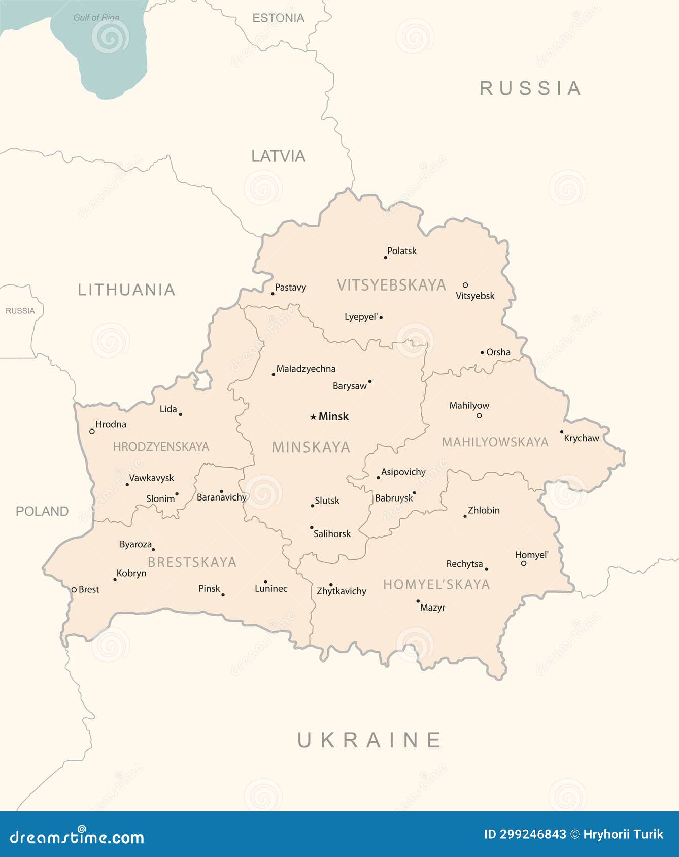 Belarus - Detailed Map with Administrative Divisions Country Stock ...