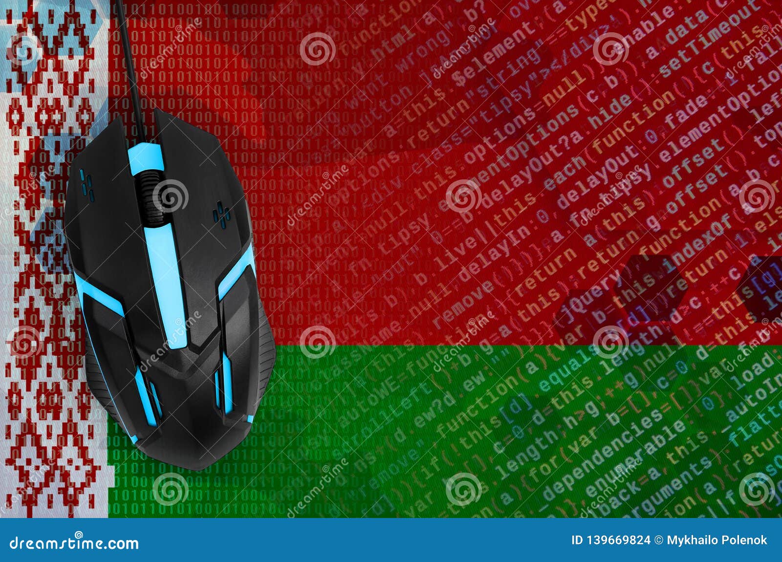 Belarus Flag and Computer Mouse. Digital Threat, Illegal Actions on the ...