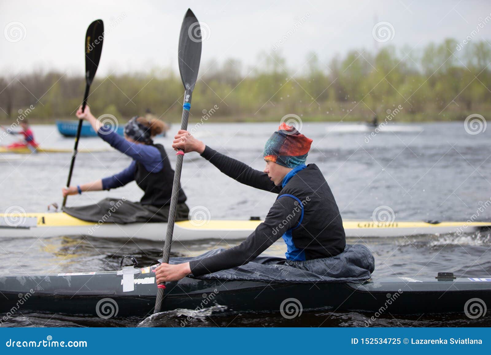 Training in Rowing. Athletes Rowing with Oars Editorial Image - Image ...