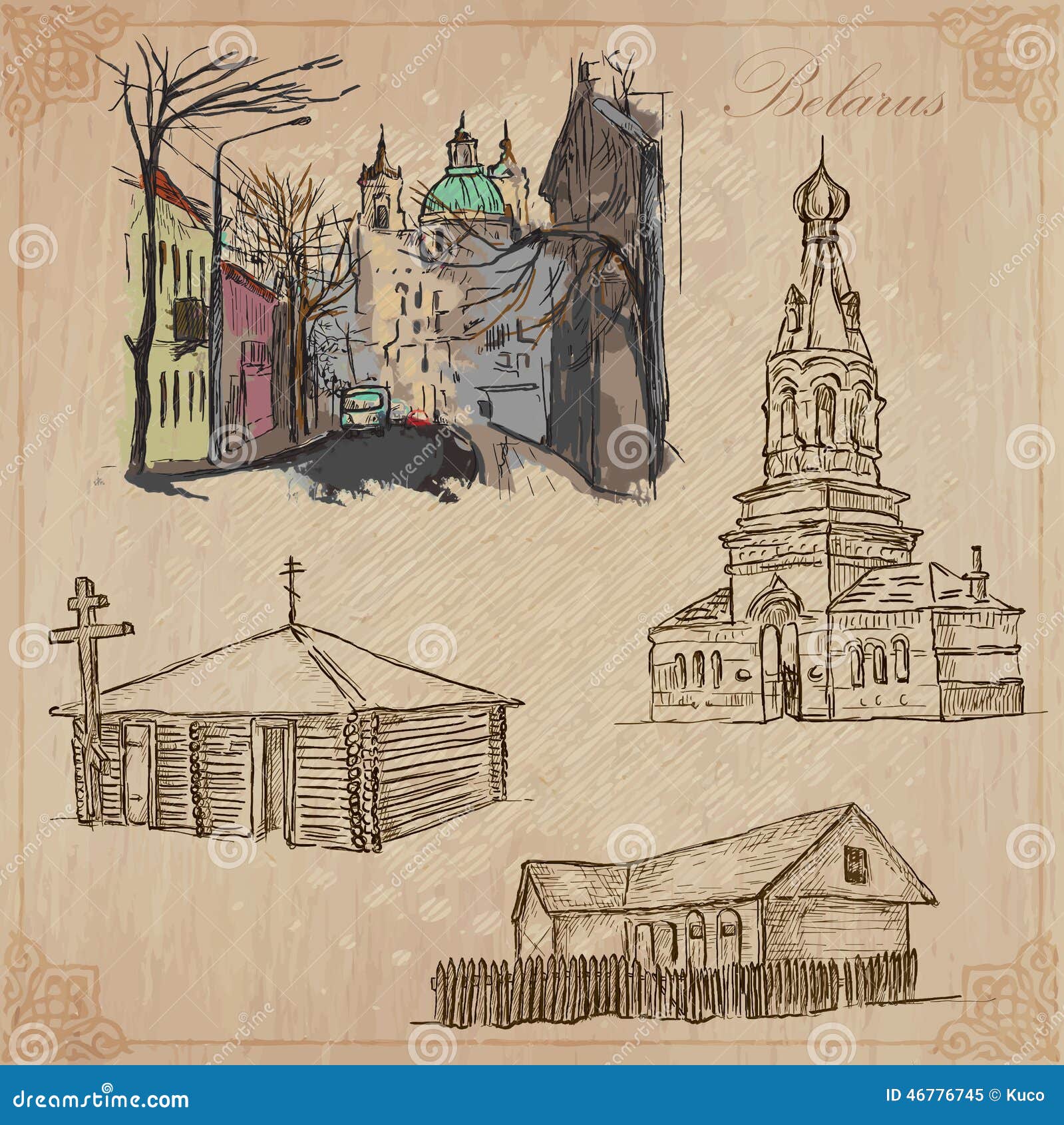 Belarus. Hand Drawn Vector Pack No.2 Stock Vector - Illustration of ...