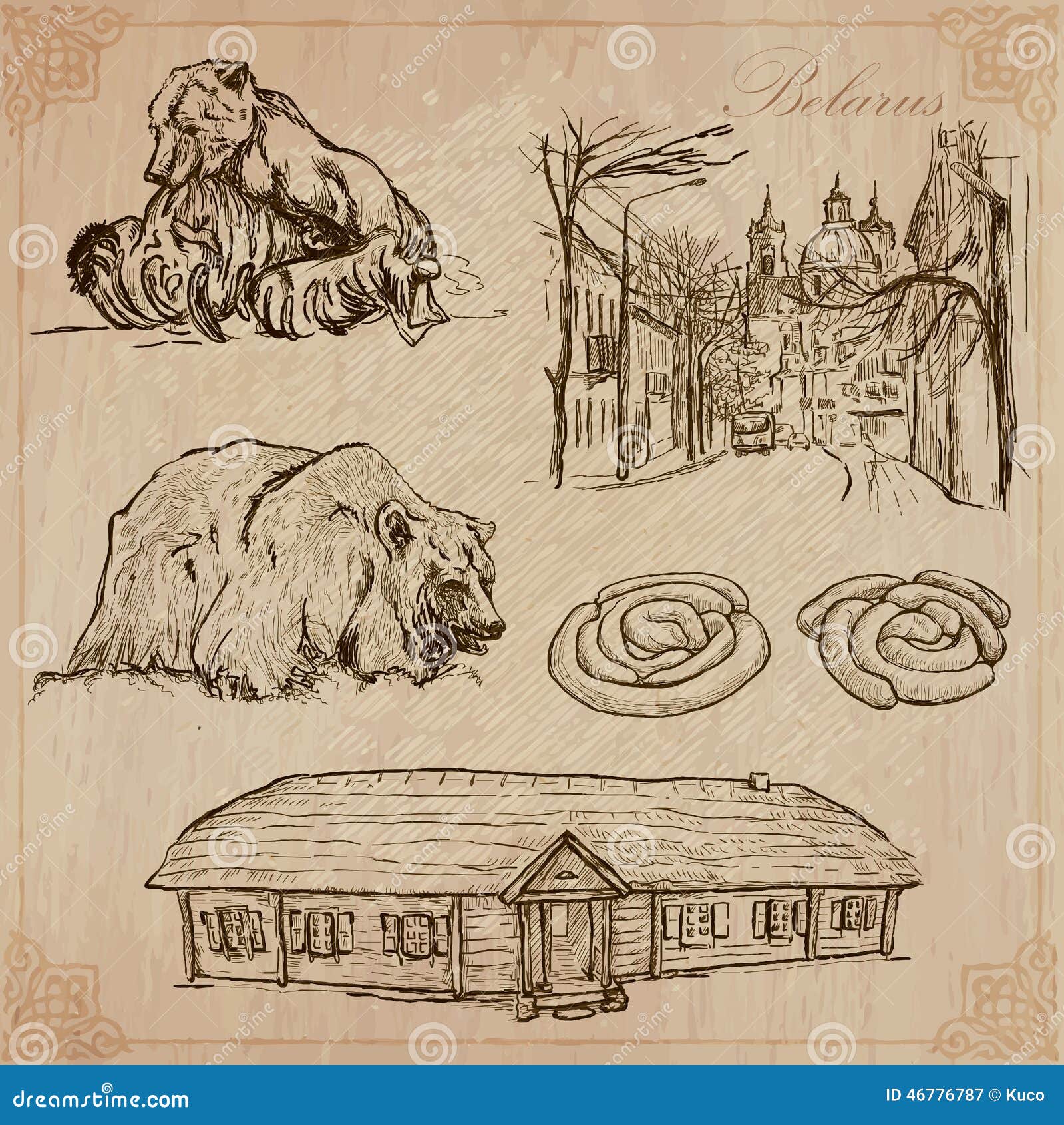 Belarus. Hand Drawn Vector Pack No.7 Stock Vector - Illustration of ...