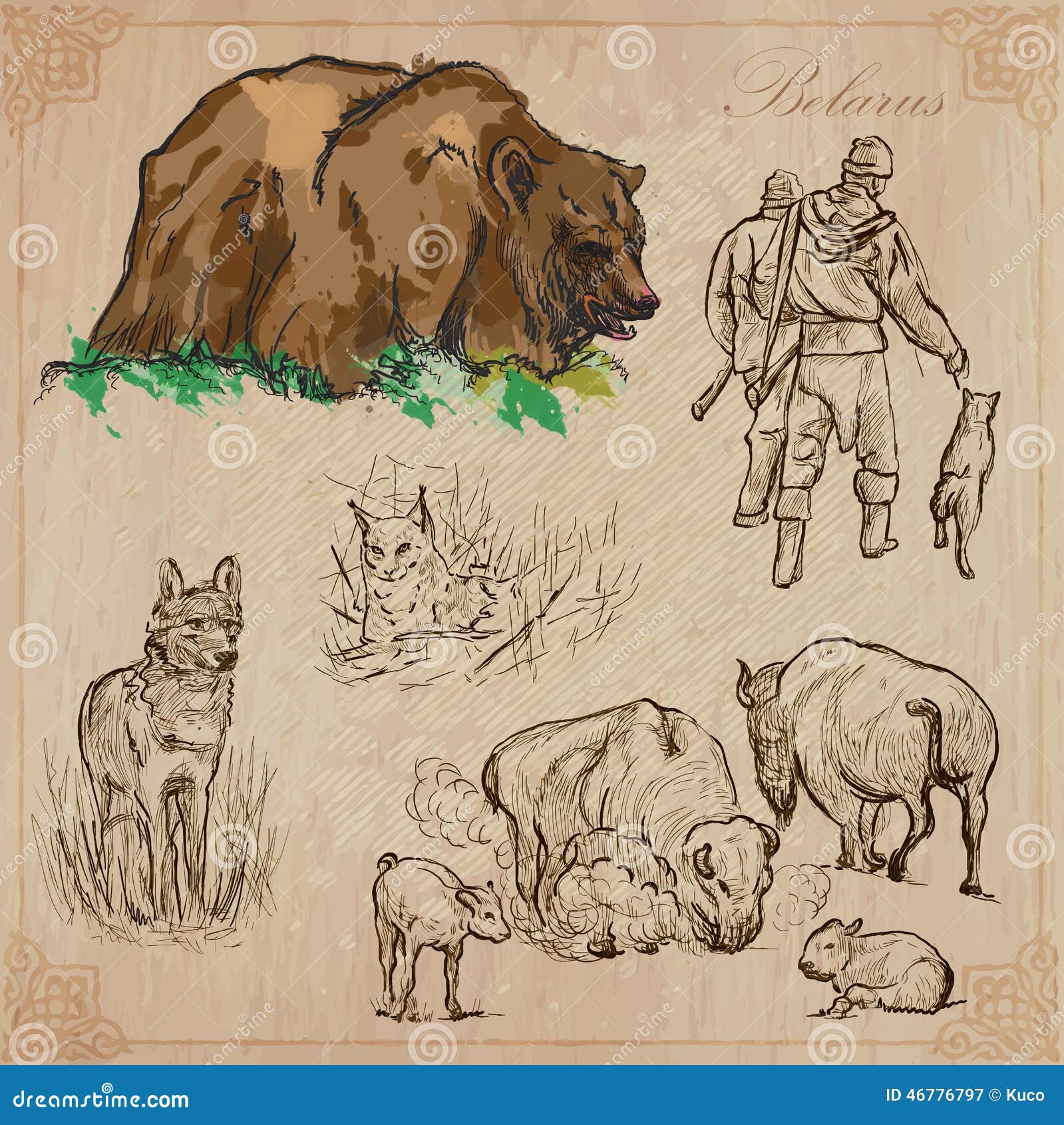 Belarus. Hand Drawn Vector Pack No.5 Stock Vector - Illustration of ...