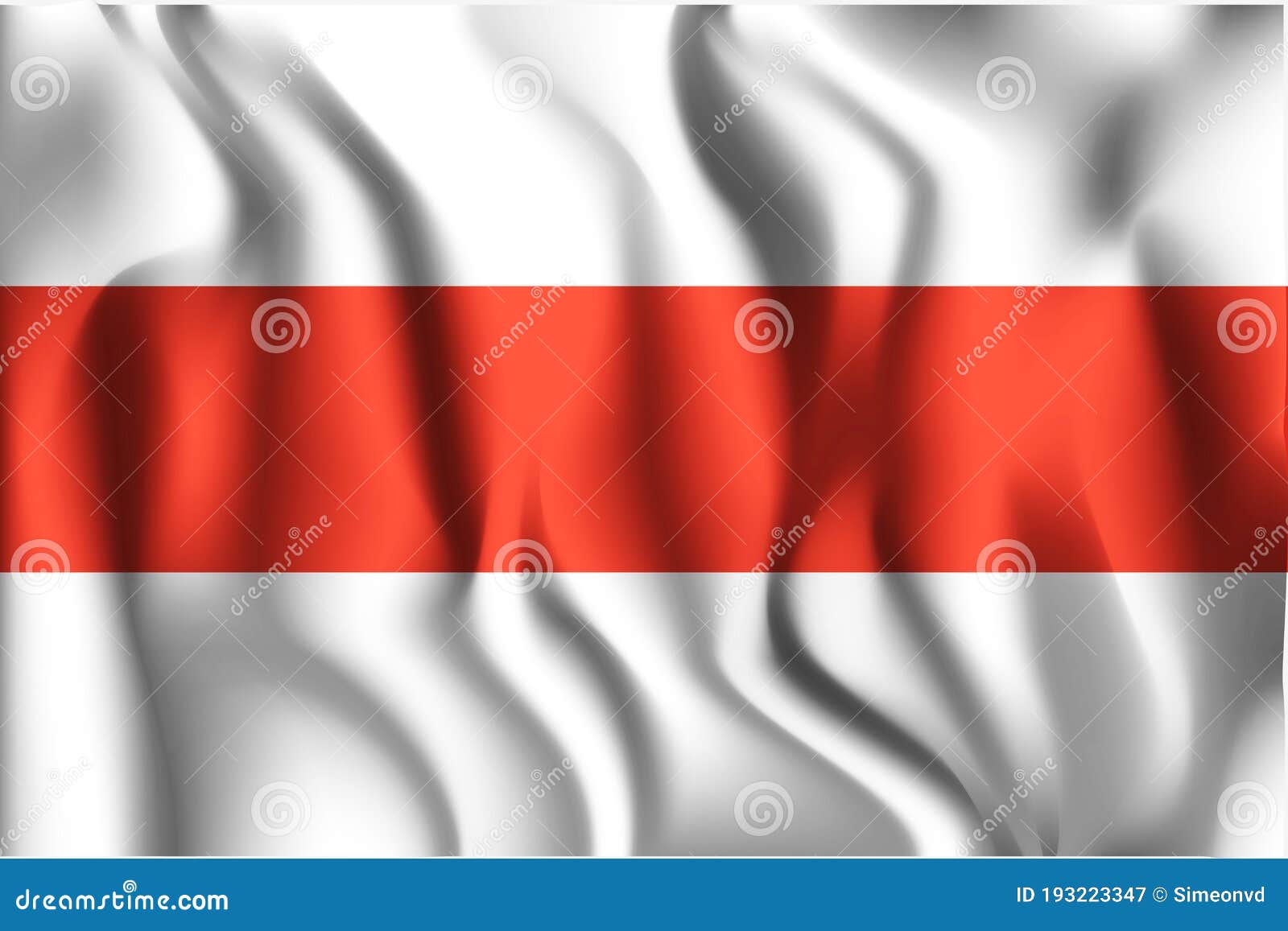 Belarus. Historical White-Red-White Flag. Rectangular Icon. Waving ...