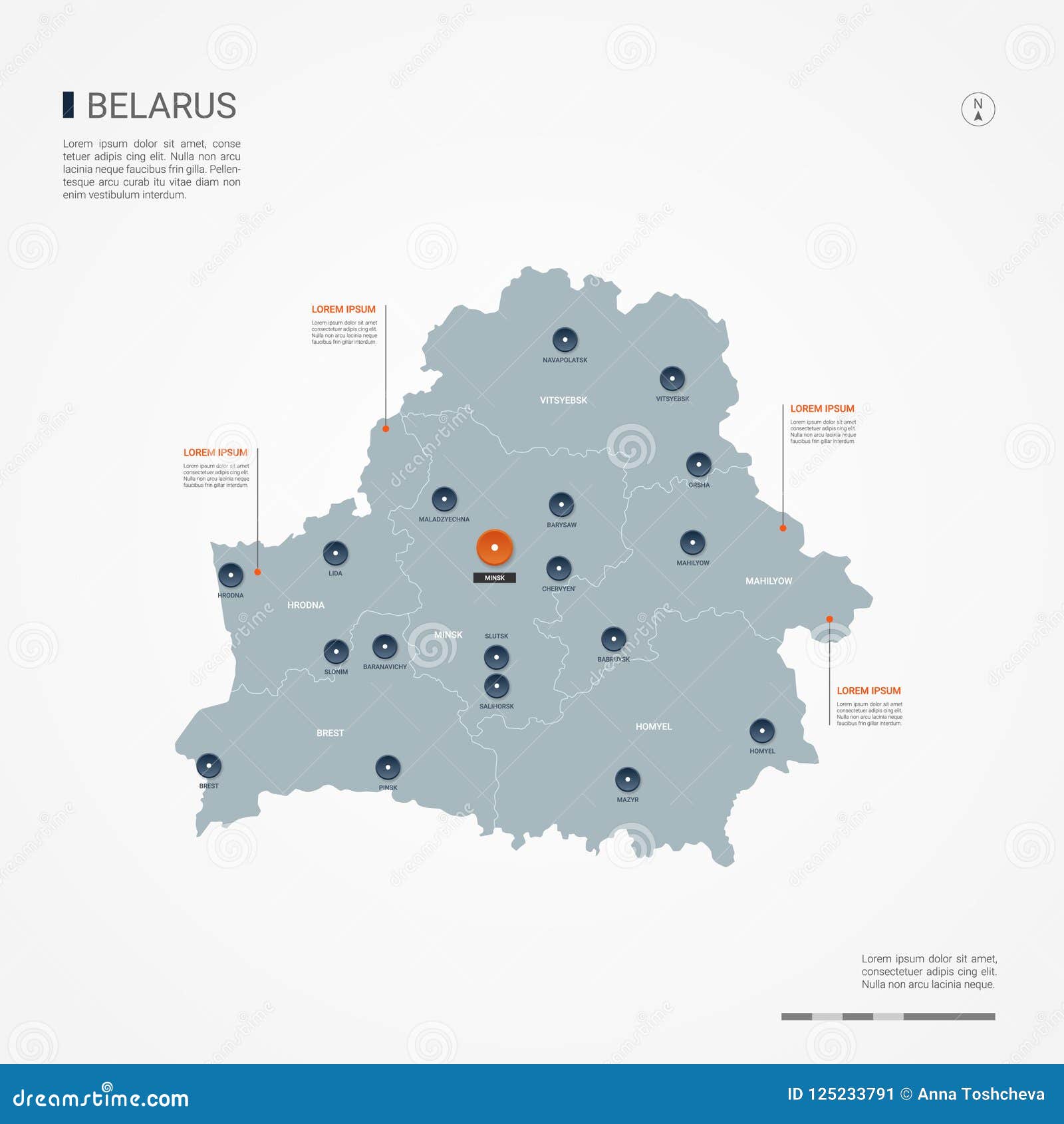 Belarus Infographic Map Vector Illustration. Stock Vector ...