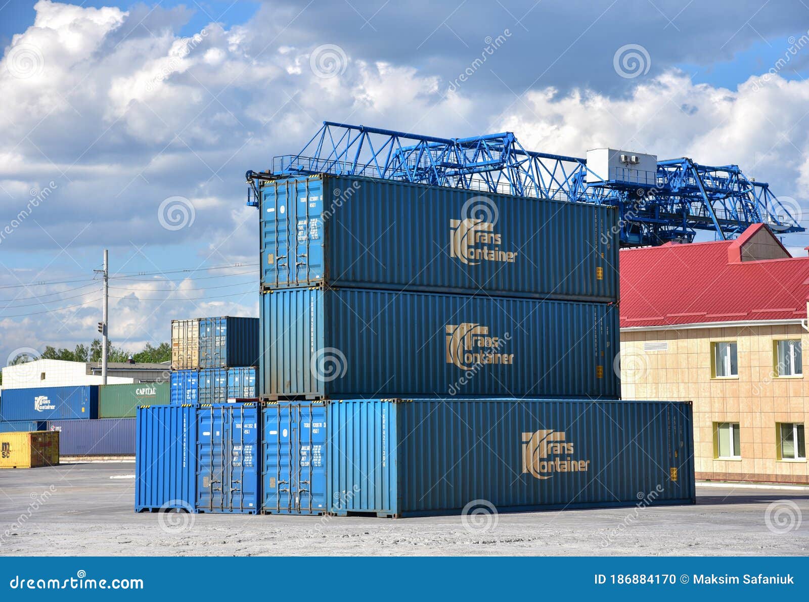 Cargo Containers PJSC Â«TransContainerÂ» at Customs Control Zone Awaits ...