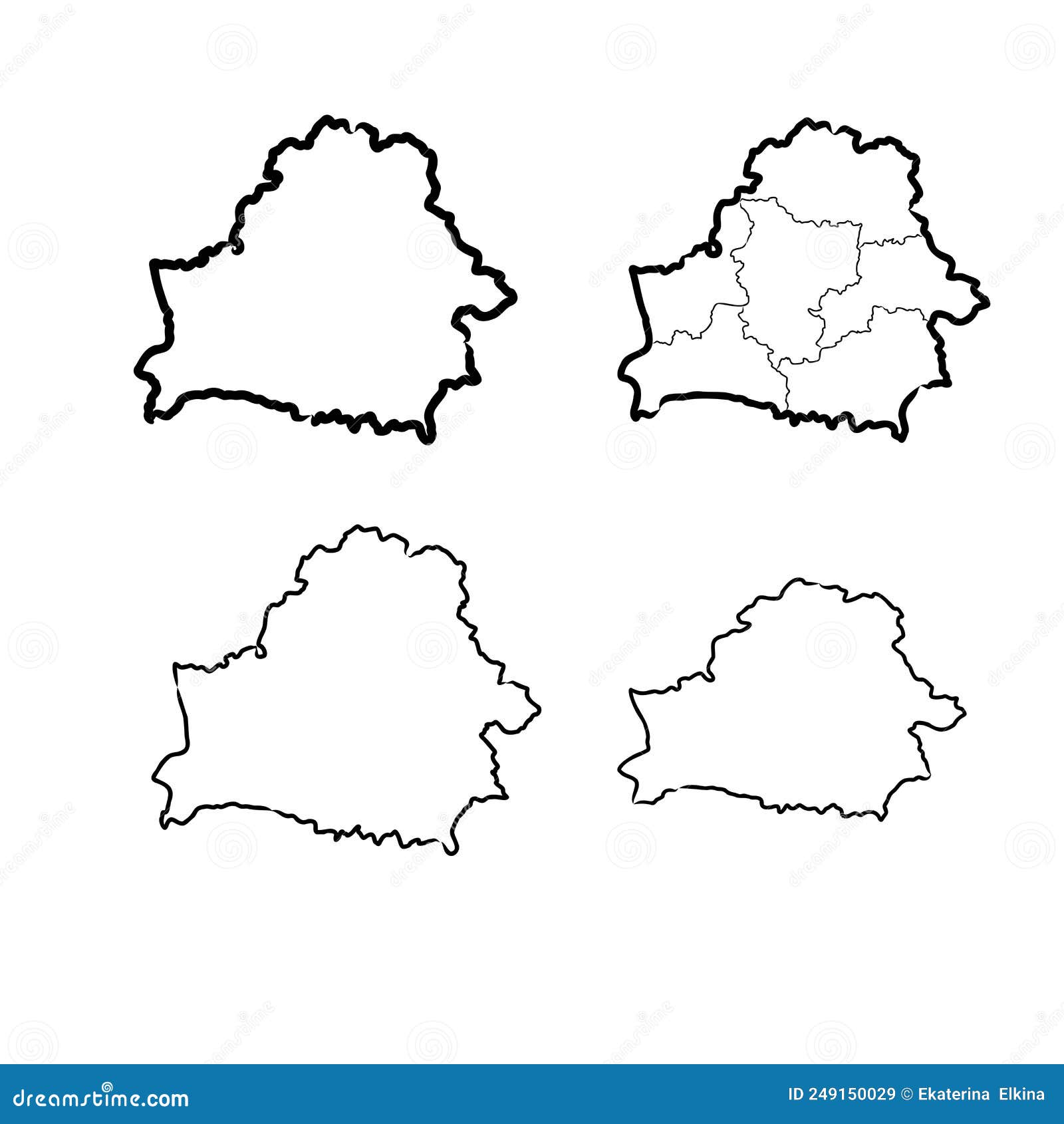 Belarus Map of Black Contour Curves of Vector Illustration Stock Vector ...