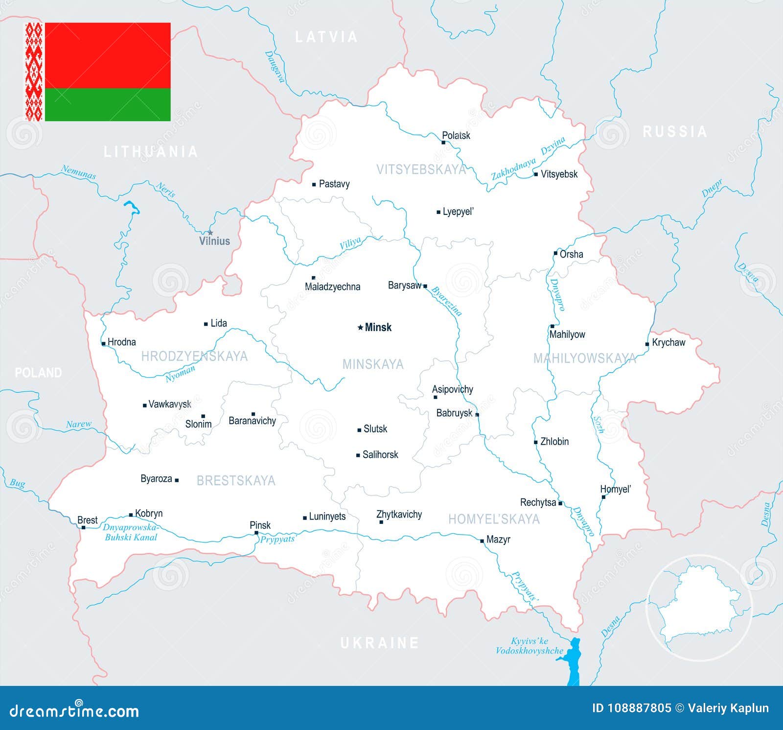 Belarus Map - Detailed Vector Illustration Stock Illustration ...