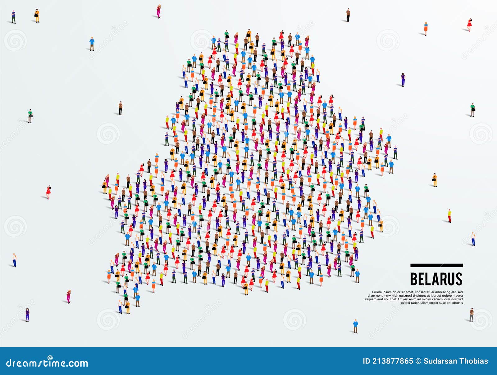 Belarus People Icon Map. Stylized Vector Silhouette Of Belarus ...