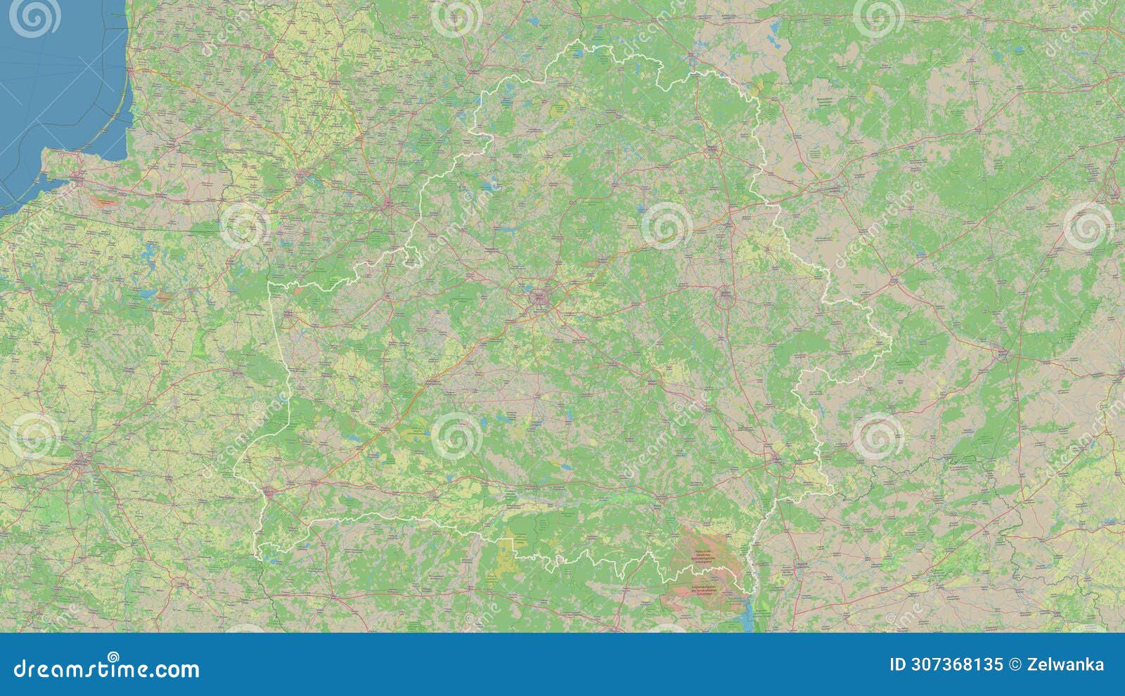 Belarus Outlined. Topo German Stock Illustration - Illustration of ...