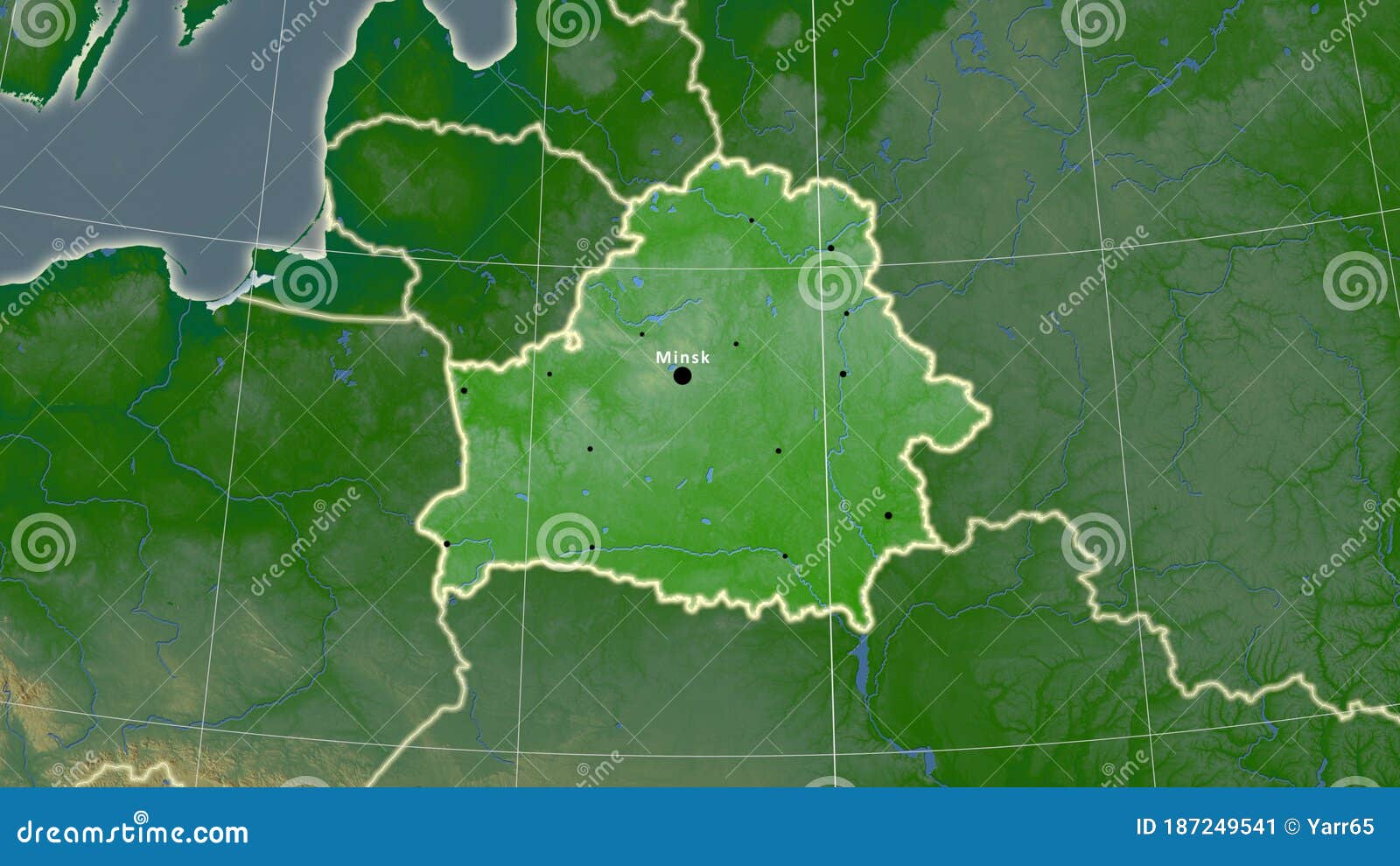 Belarus - Physical. Composition, Borders Stock Illustration ...