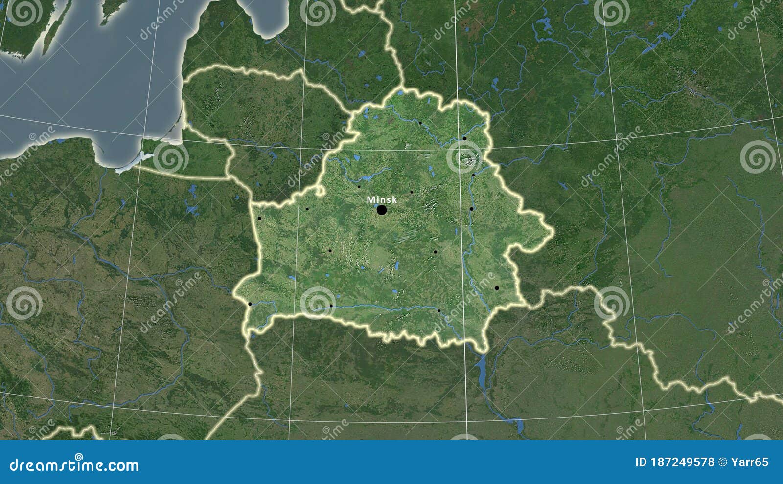 Belarus - Satellite. Composition, Borders Stock Illustration ...