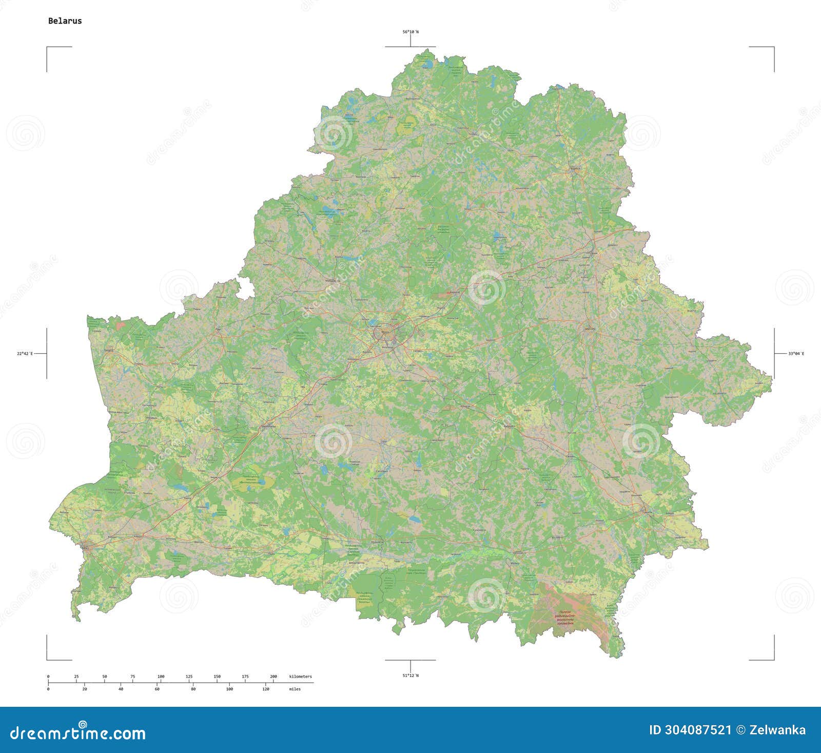 Belarus Shape on White. Topo Standard Stock Illustration - Illustration ...
