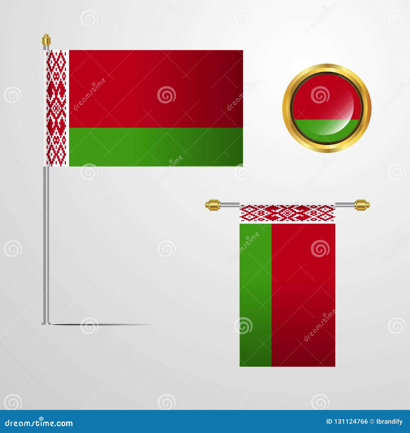 Belarus Waving Flag Design with Badge Vector Stock Vector ...