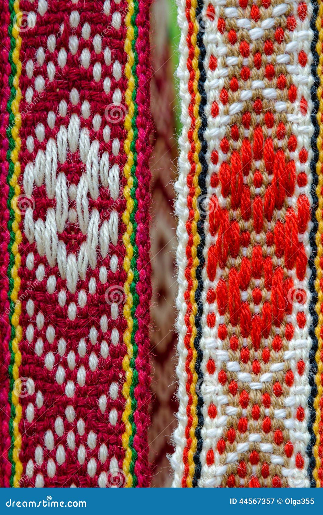 Belarusian Sashes with a Classic Geometric Pattern Stock Image - Image ...