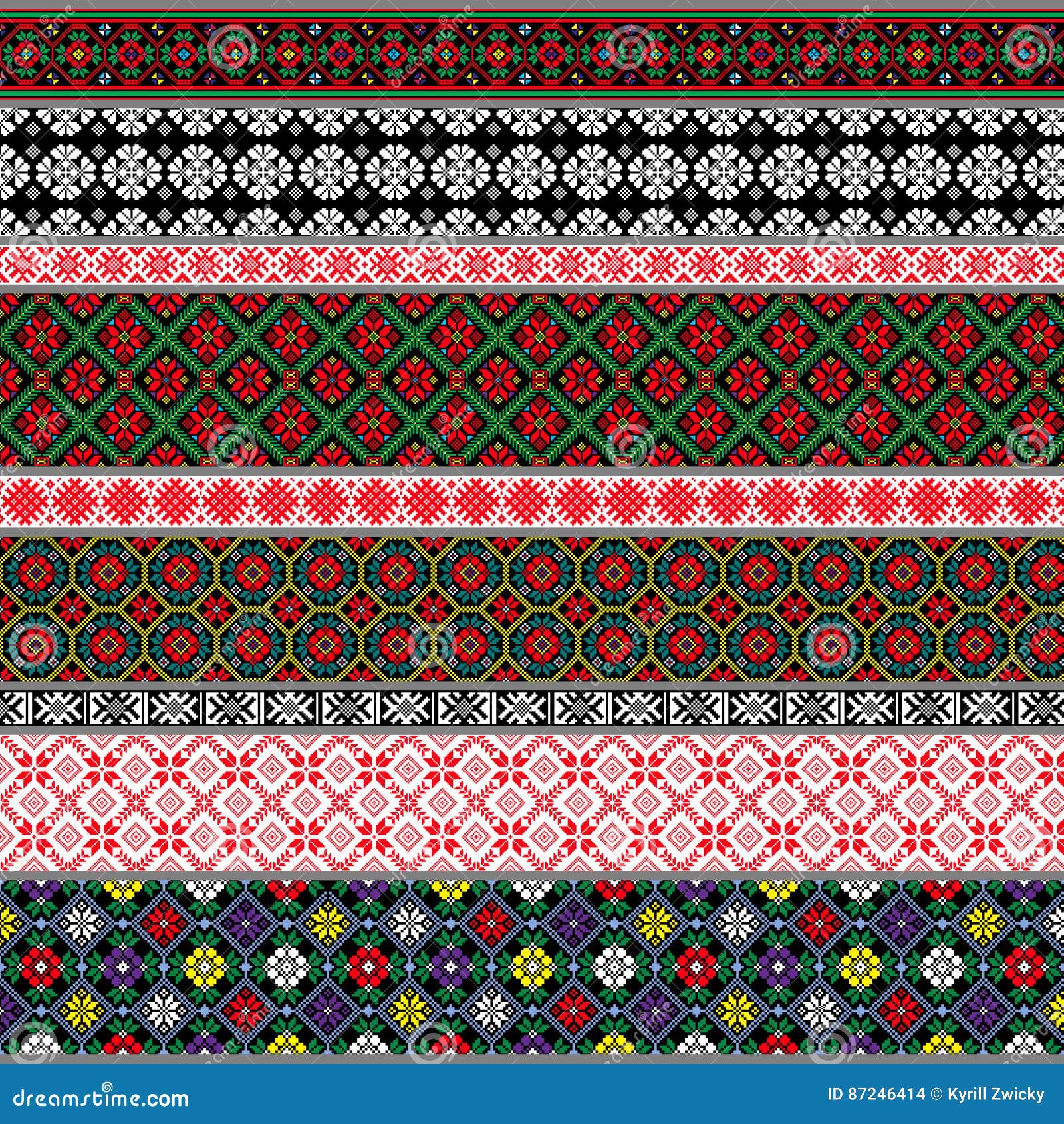 Belarusian Traditional Embroidered Pattern Vector Illustration ...