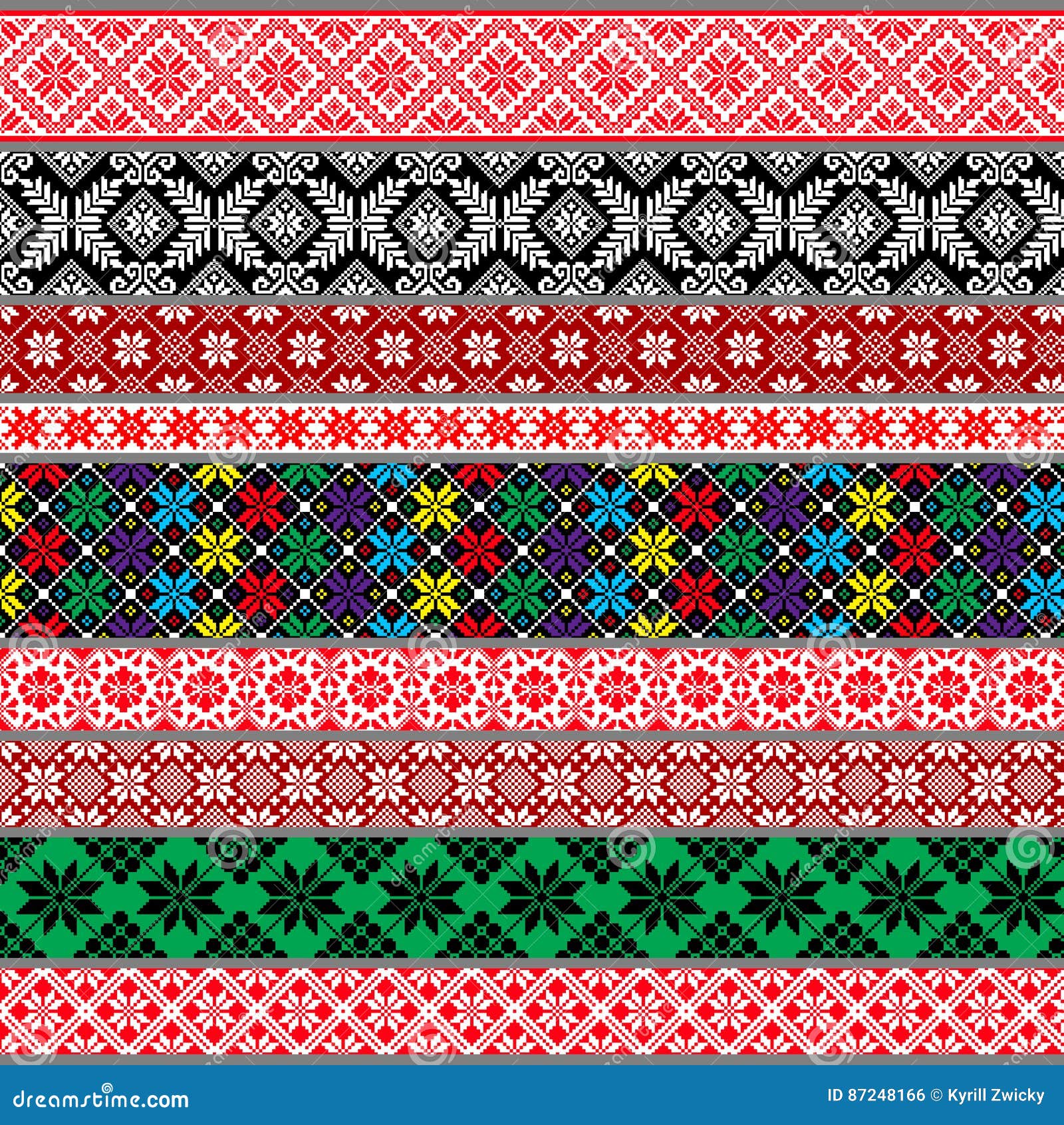 Belarusian Traditional Patterns, Ornaments. Set 2 Stock Vector ...