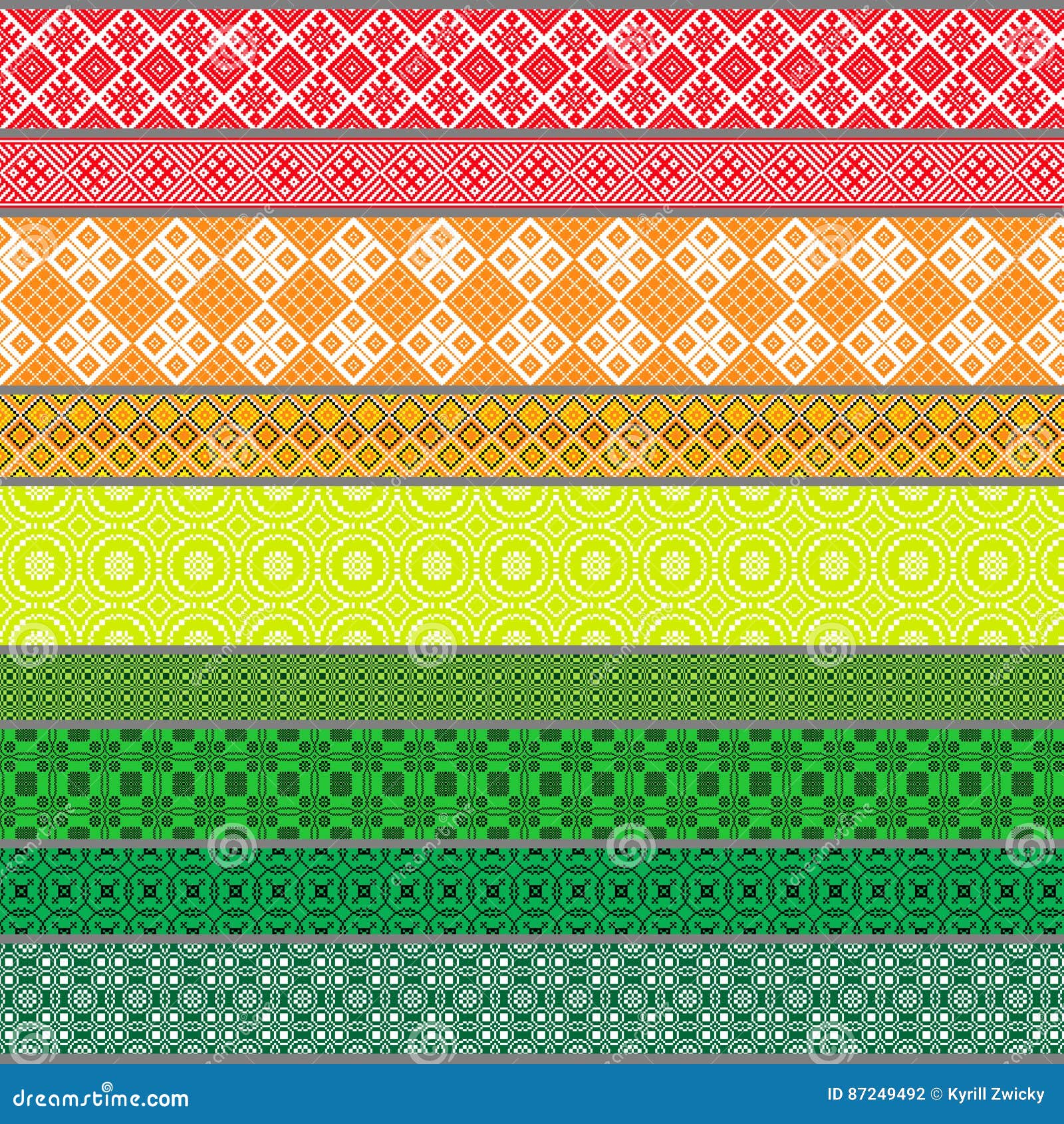 Belarusian Traditional Embroidered Pattern Vector Illustration ...