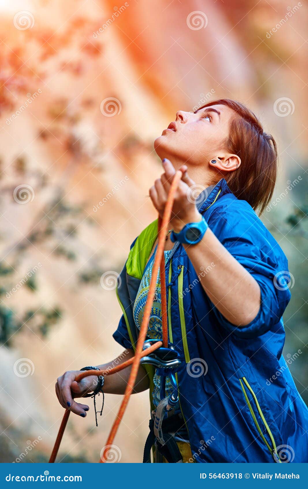 Belayer with the rope stock photo. Image of energy, adventure - 56463918