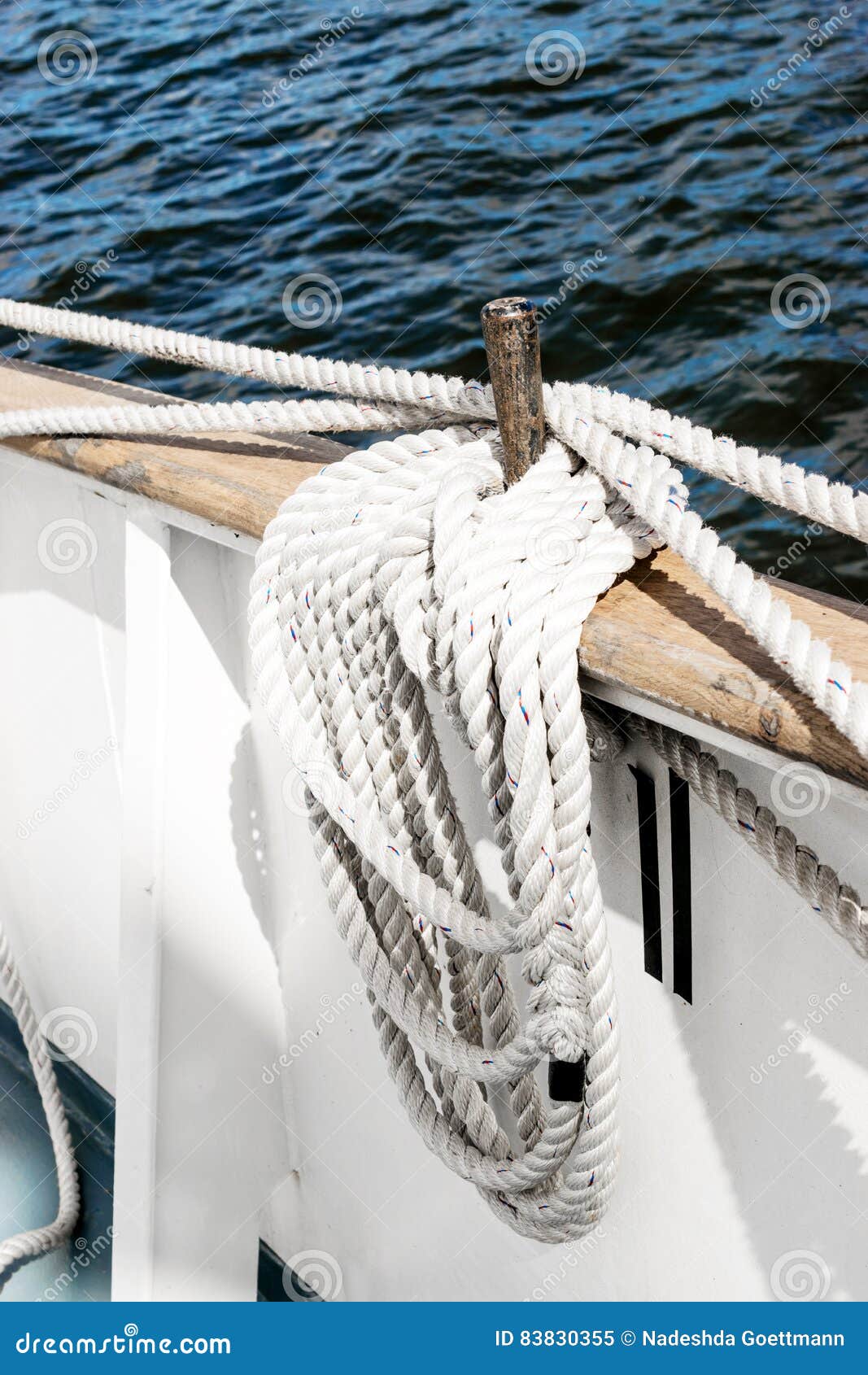 Belayingl Pin On A Tall Ship Stock Image Image Of Running Brown 83830355