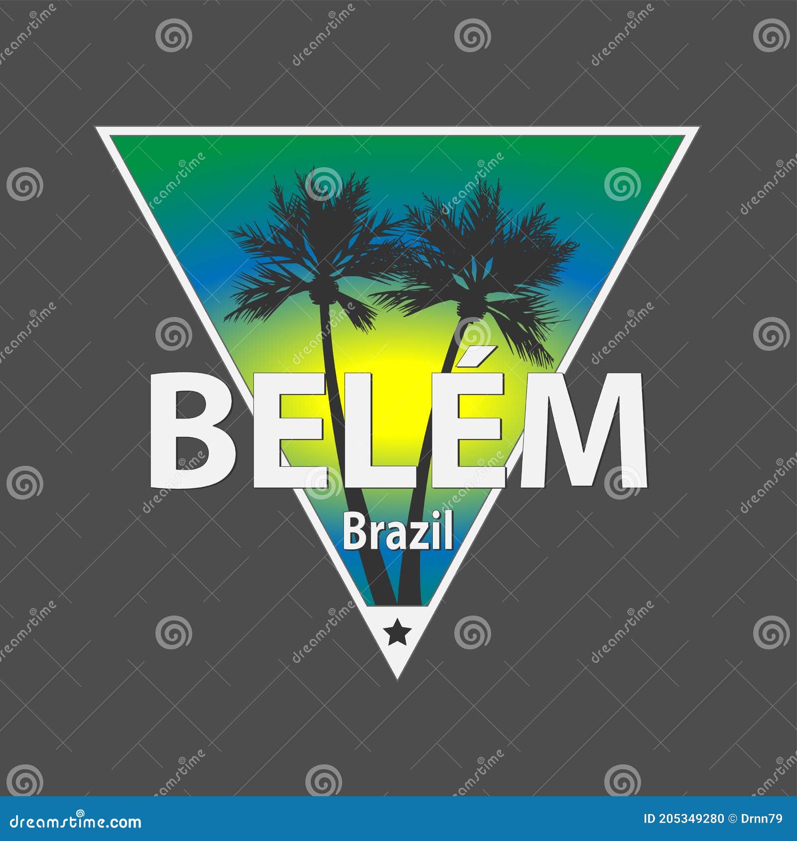Belem City Brazil Editable Vector File Tee Design Stock Vector ...