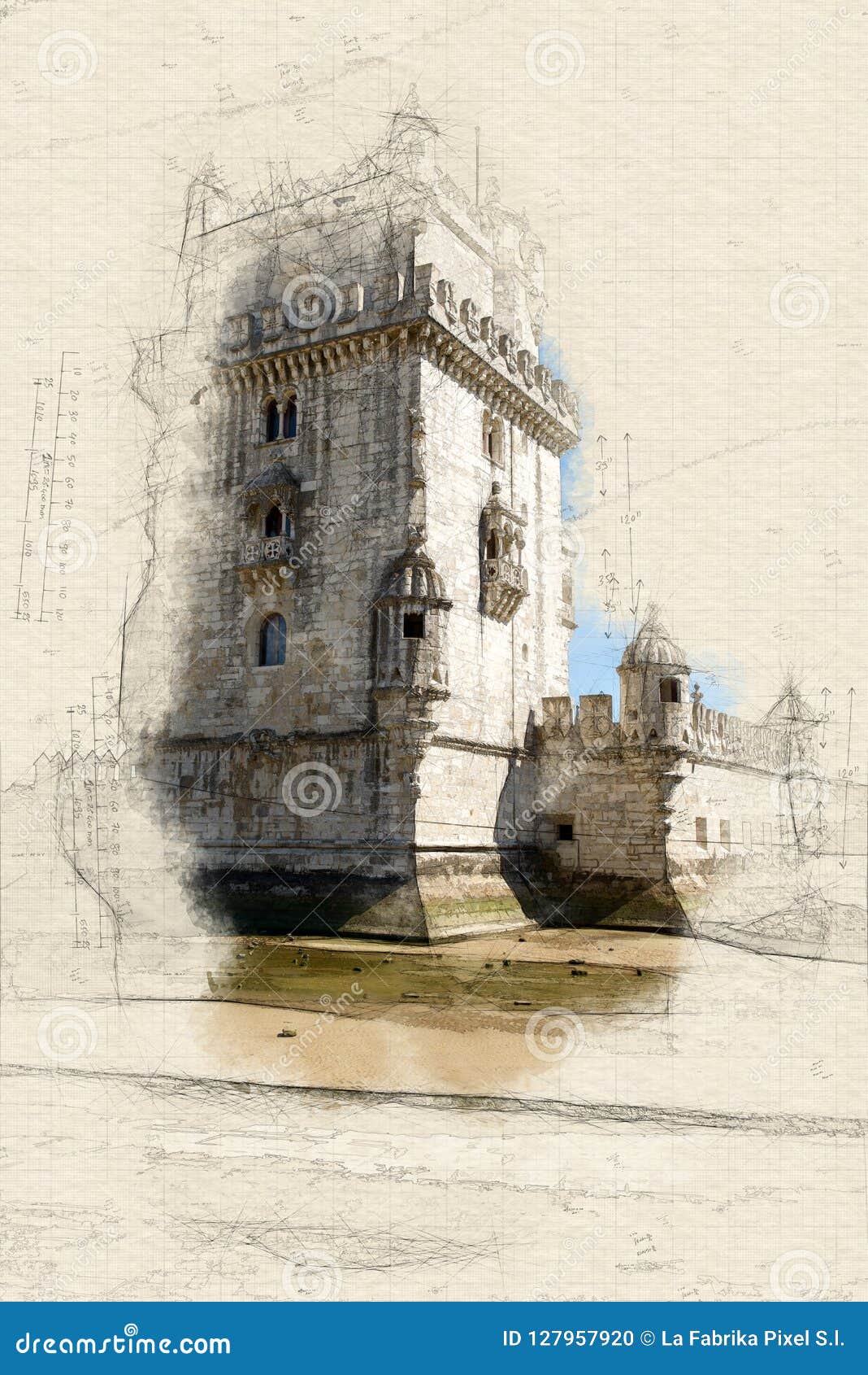 Belem tower stock photo. Image of tree, belem, europe - 127957920