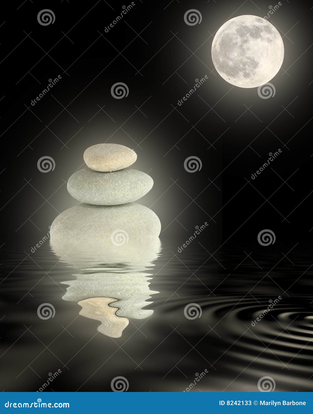 Beleza do luar do zen imagem de stock. Imagem de equilibrado - 8242133