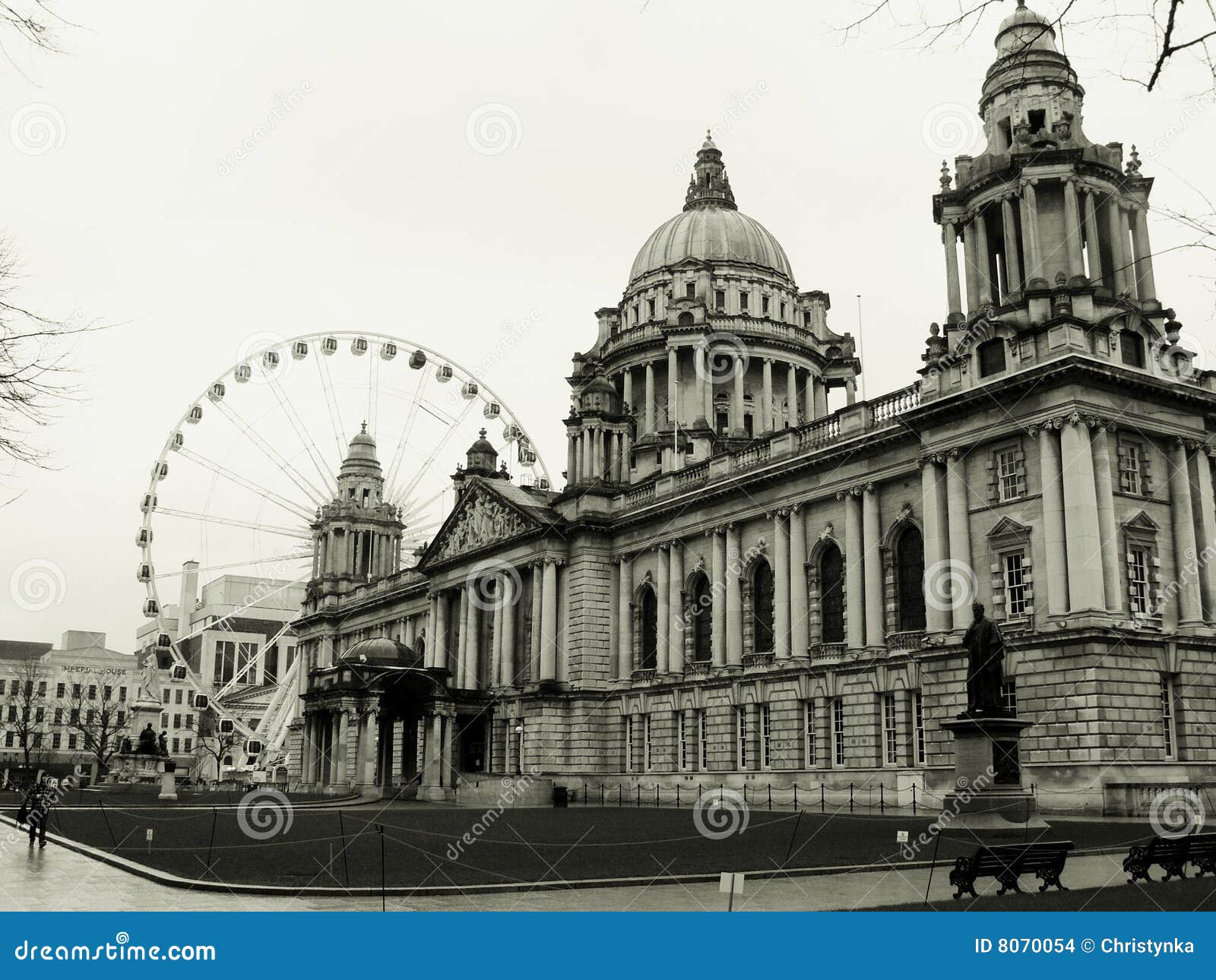 Belfast Eye, Ireland City Hall Stock Photo - Image of architecture ...