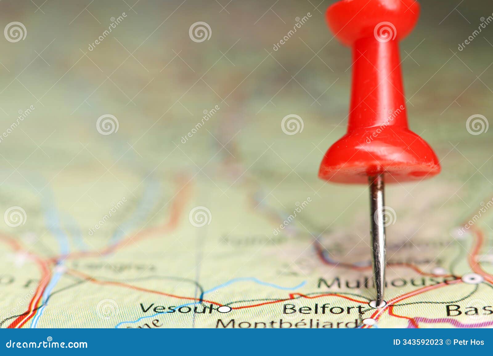 Belfort, France pin on map stock image. Image of destination - 343592023