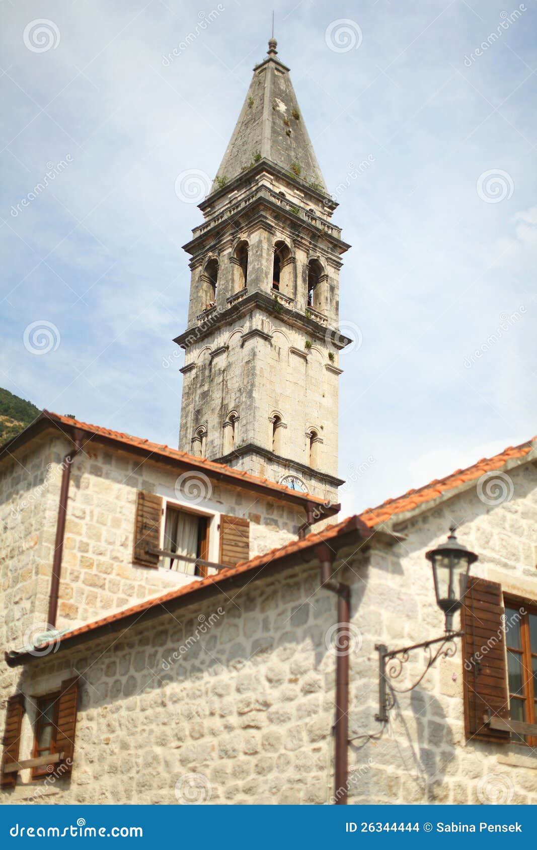 Belfry or Bell Tower of the Church in Europe Stock Photo - Image of ...