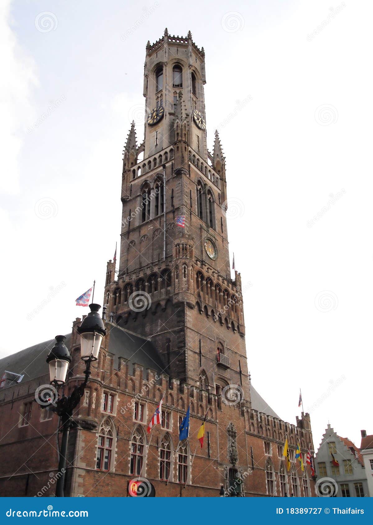 The Belfry of Bruges, or Belfort in Belgium Stock Image - Image of ...