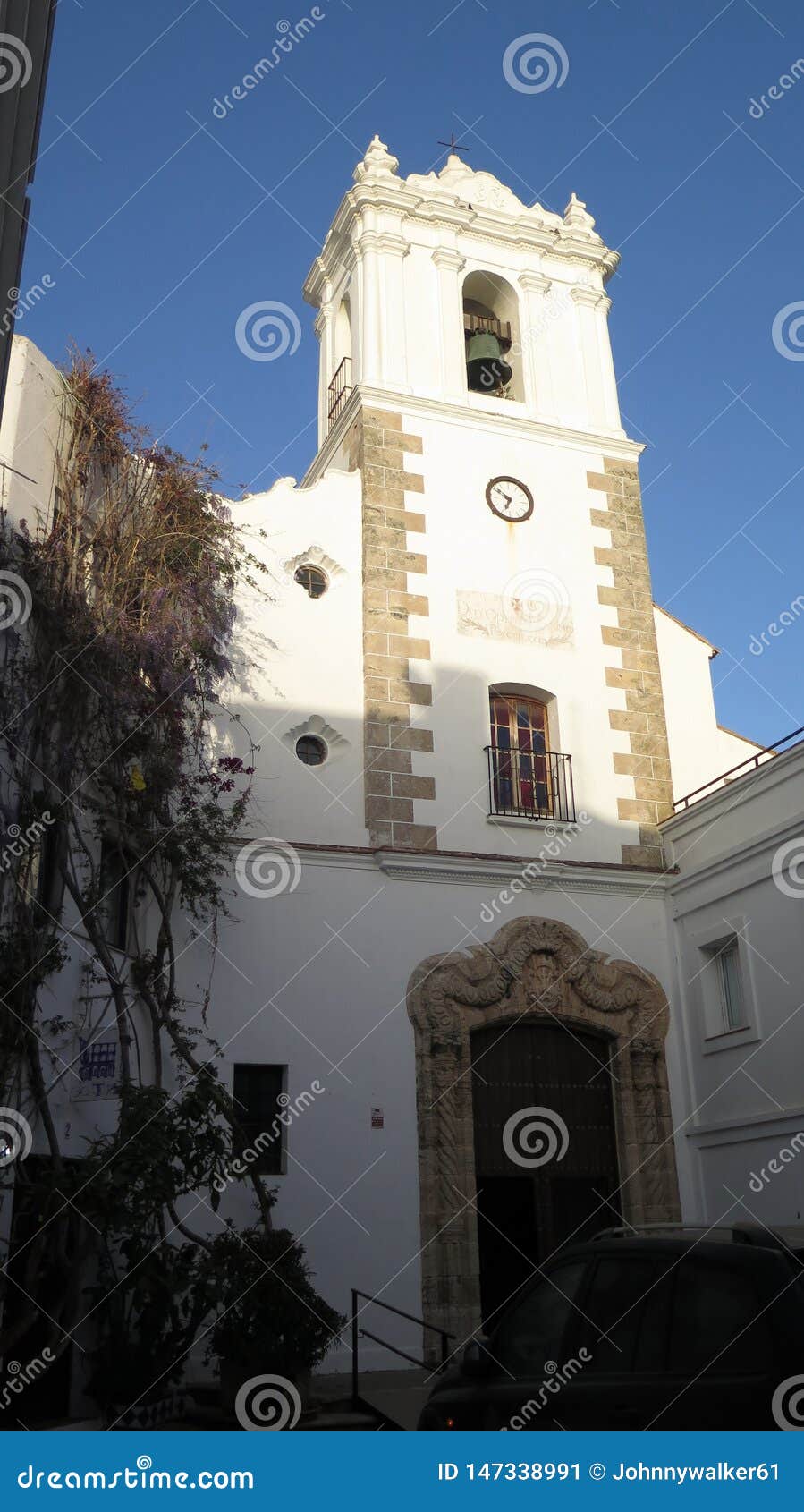 Belfry and Front Elevation of Tarifa Church Stock Image - Image of ...