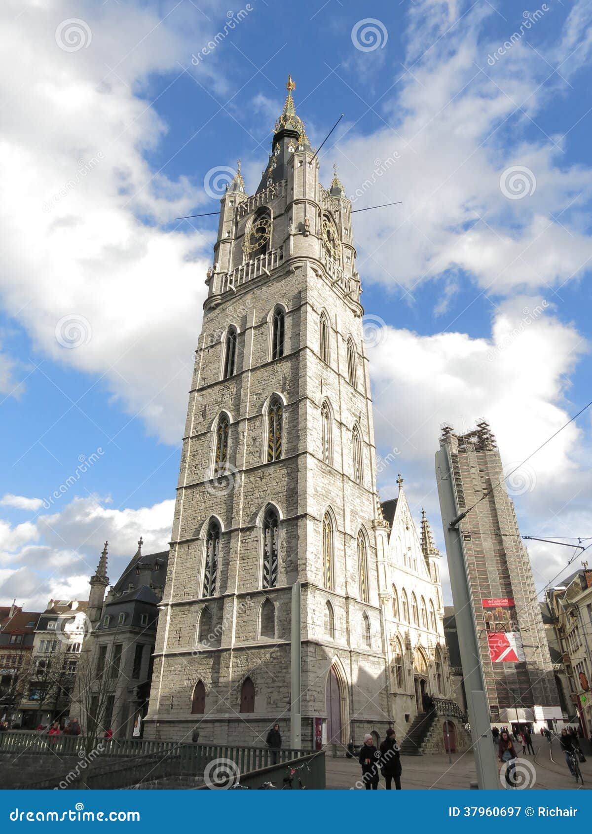 Belfry of Ghent editorial photography. Image of belgium - 37960697